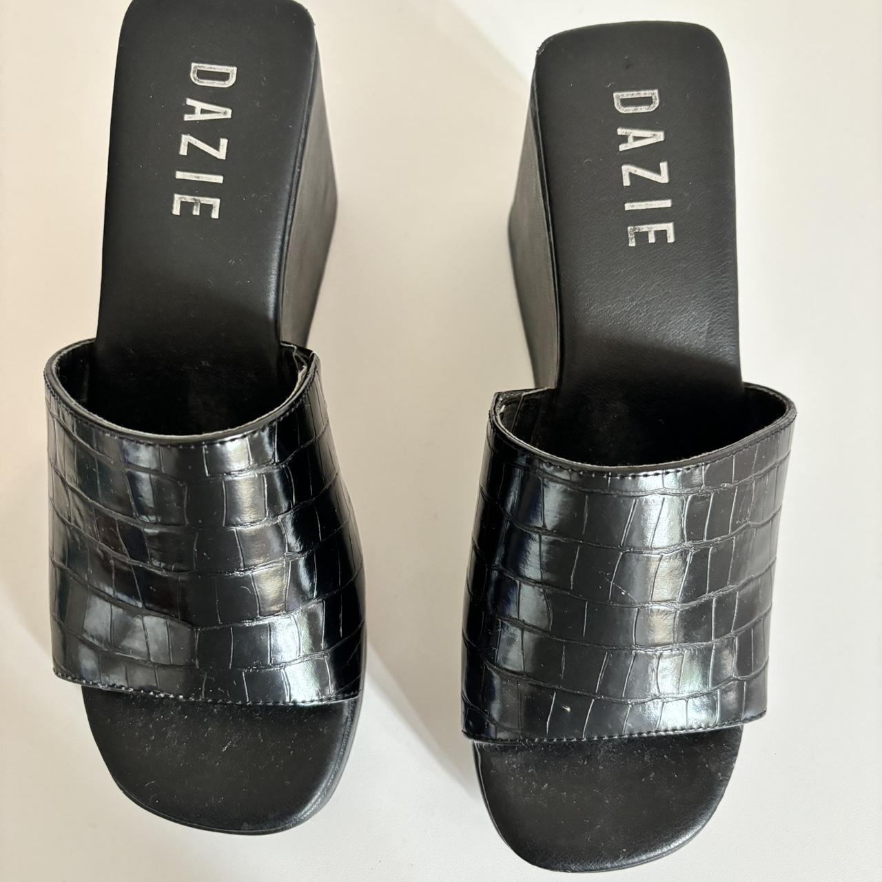 Dazie black wedge heels #dazie #wedgeheels - Depop