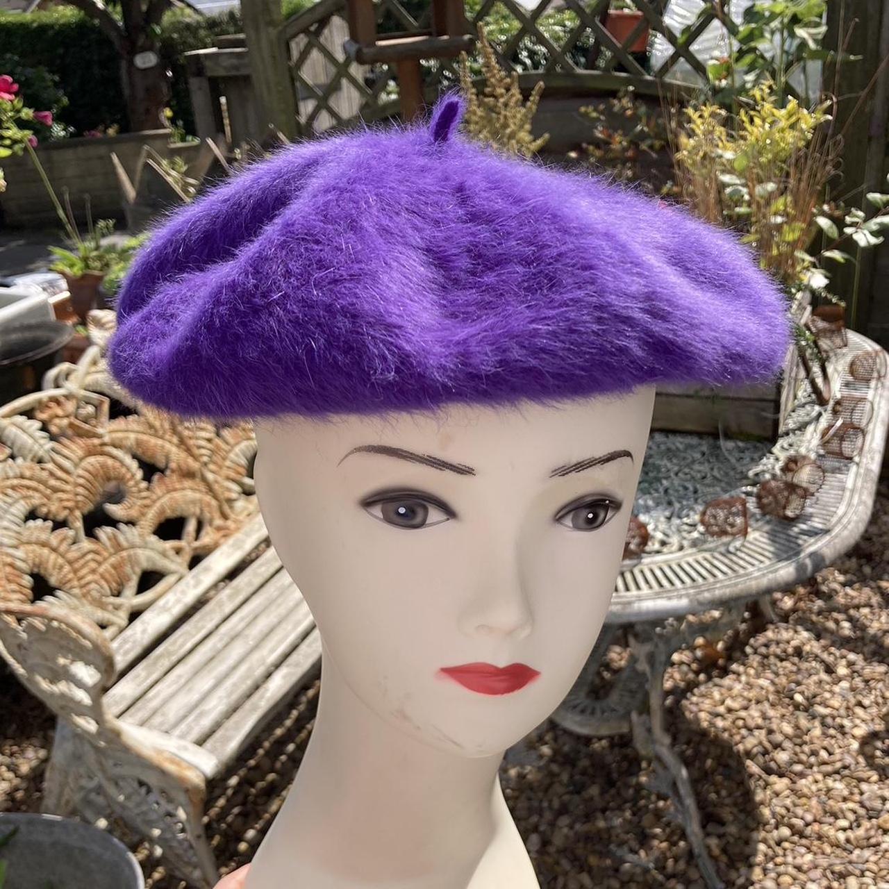 Purple fluffy beret 💕 Super cute and kawaii, very... - Depop