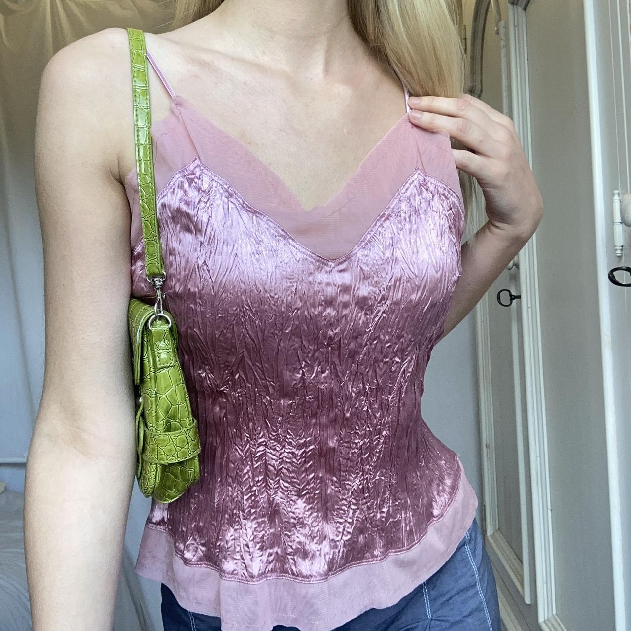 Y2k Fairy grunge pink cami vest top 🍒 whimsigoth... - Depop