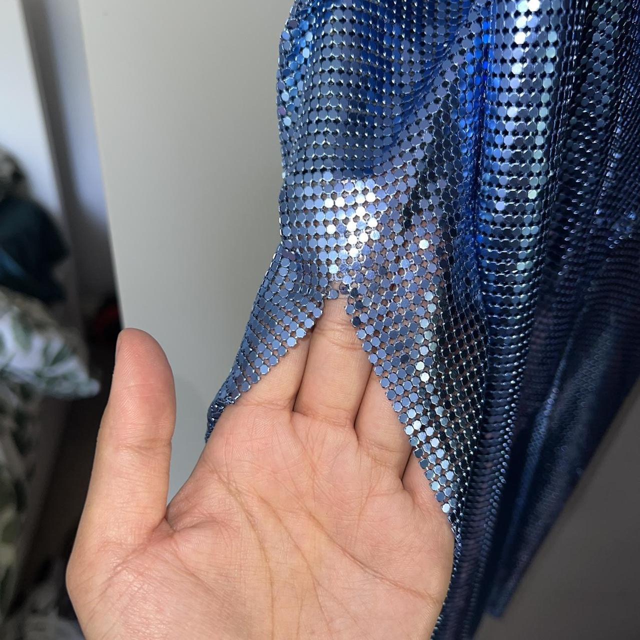 Misspap Blue Chainmail Dress - Size S This was worn... - Depop