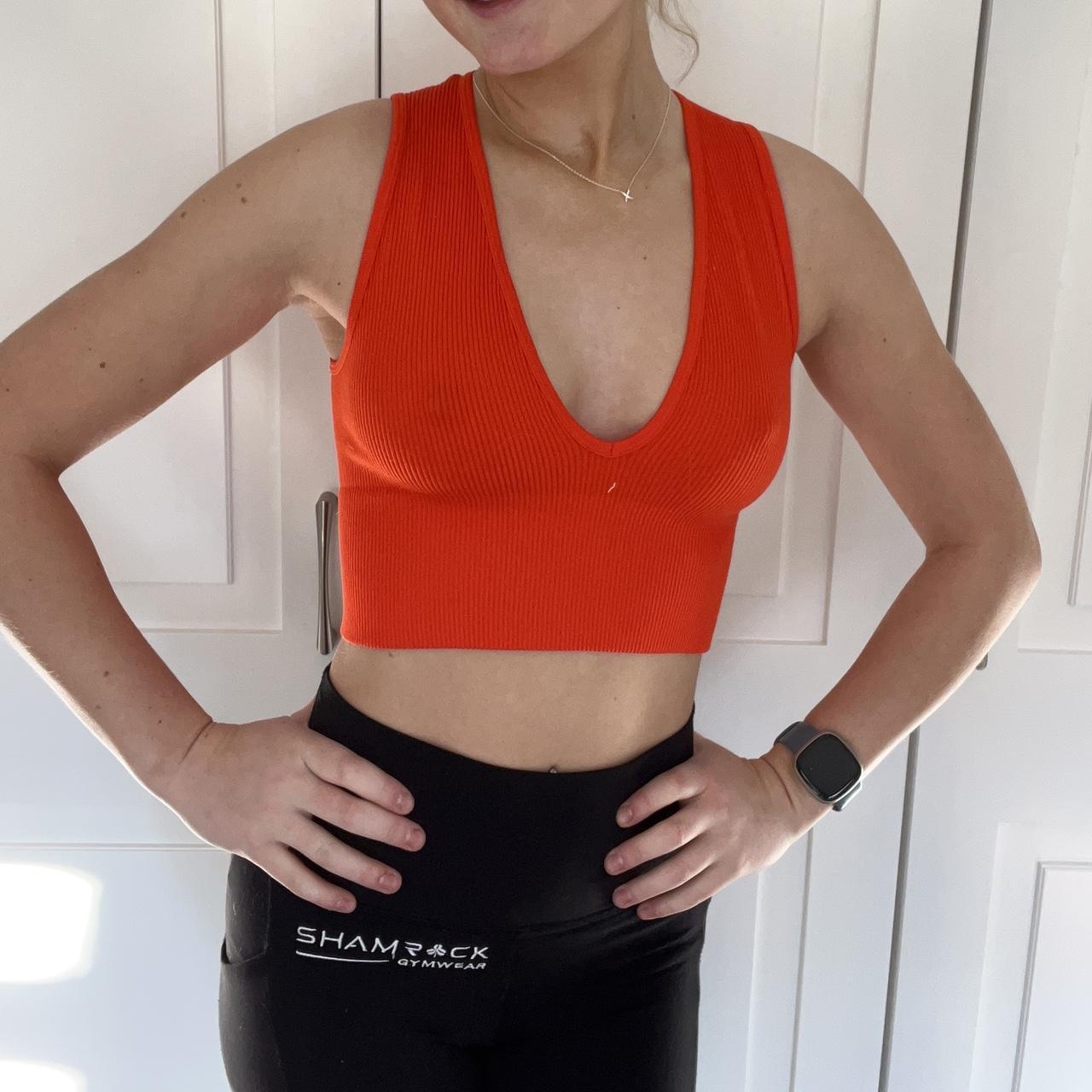 Dunnes orange top so cute Stretchy material - would... - Depop