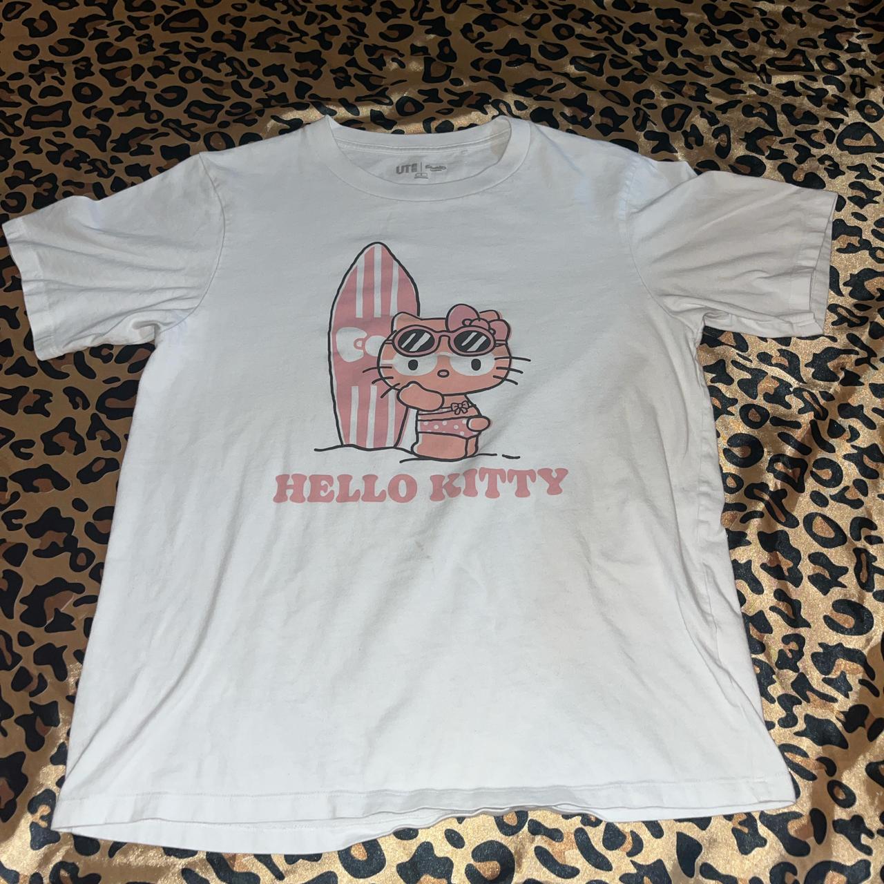 Super cute sunburnt hello kitty beach tee!! In good... | Depop