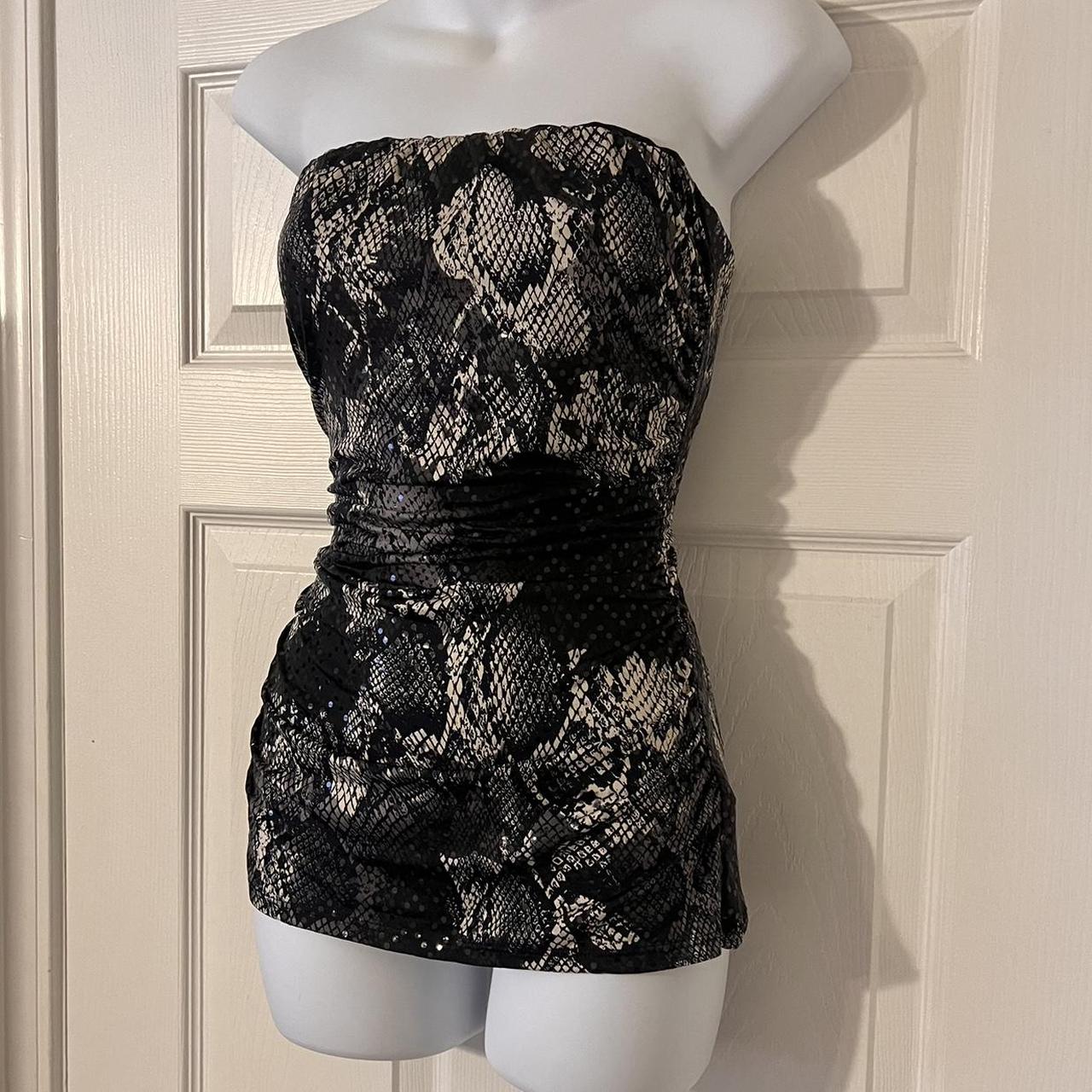 Gorgeous snakeskin tube top from Express Pit to pit:... - Depop