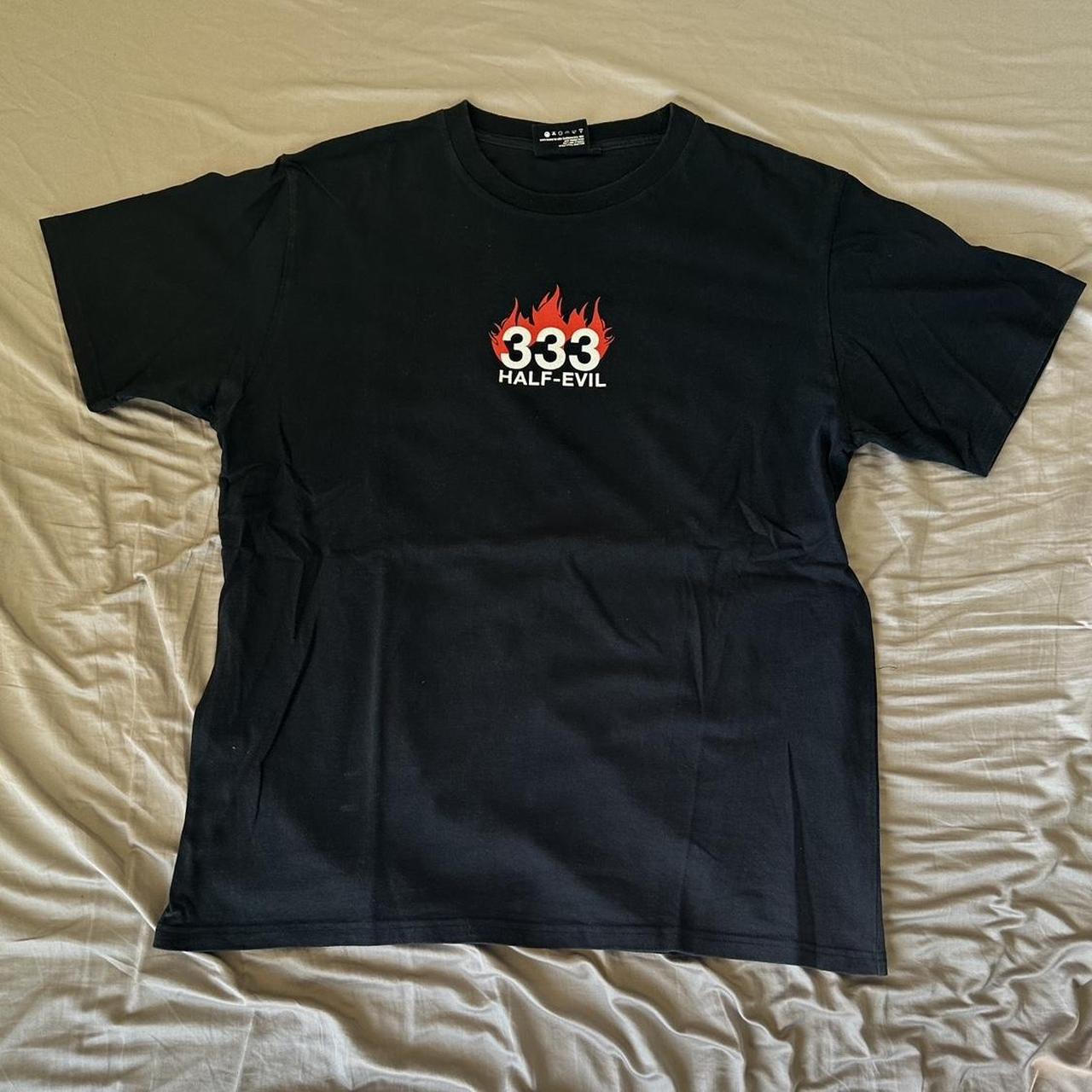 Black Half Evil 333 tee has a small stain as shown... | Depop