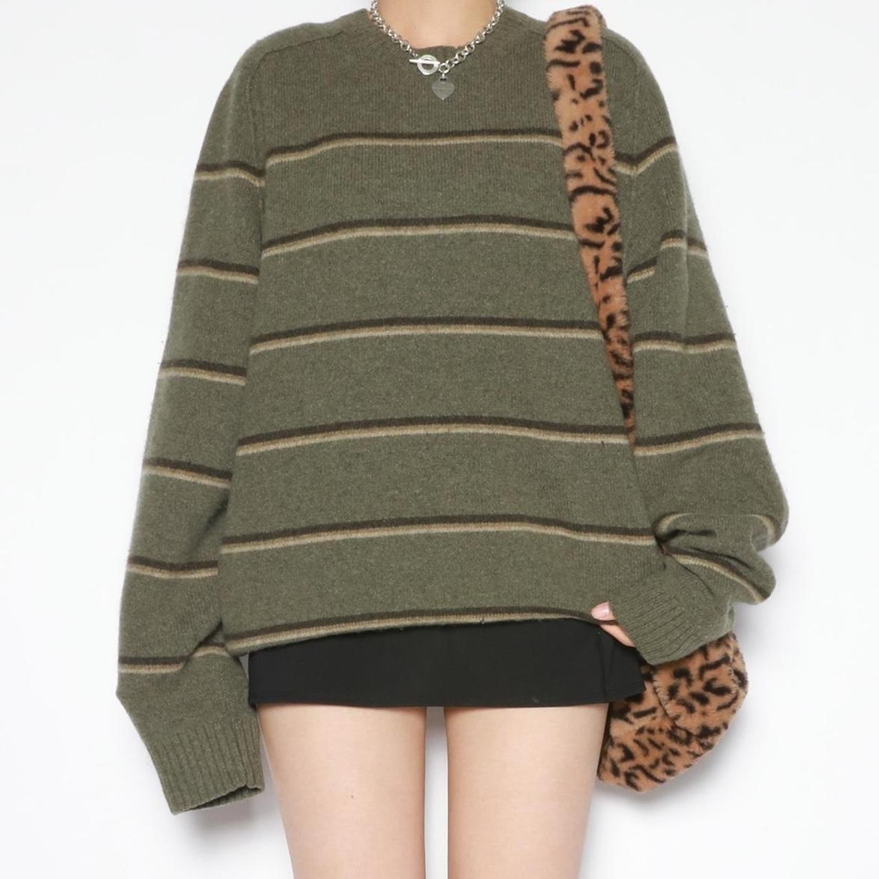 🧸 Banana Republic Earth Tone Striped Knit Sweater... - Depop