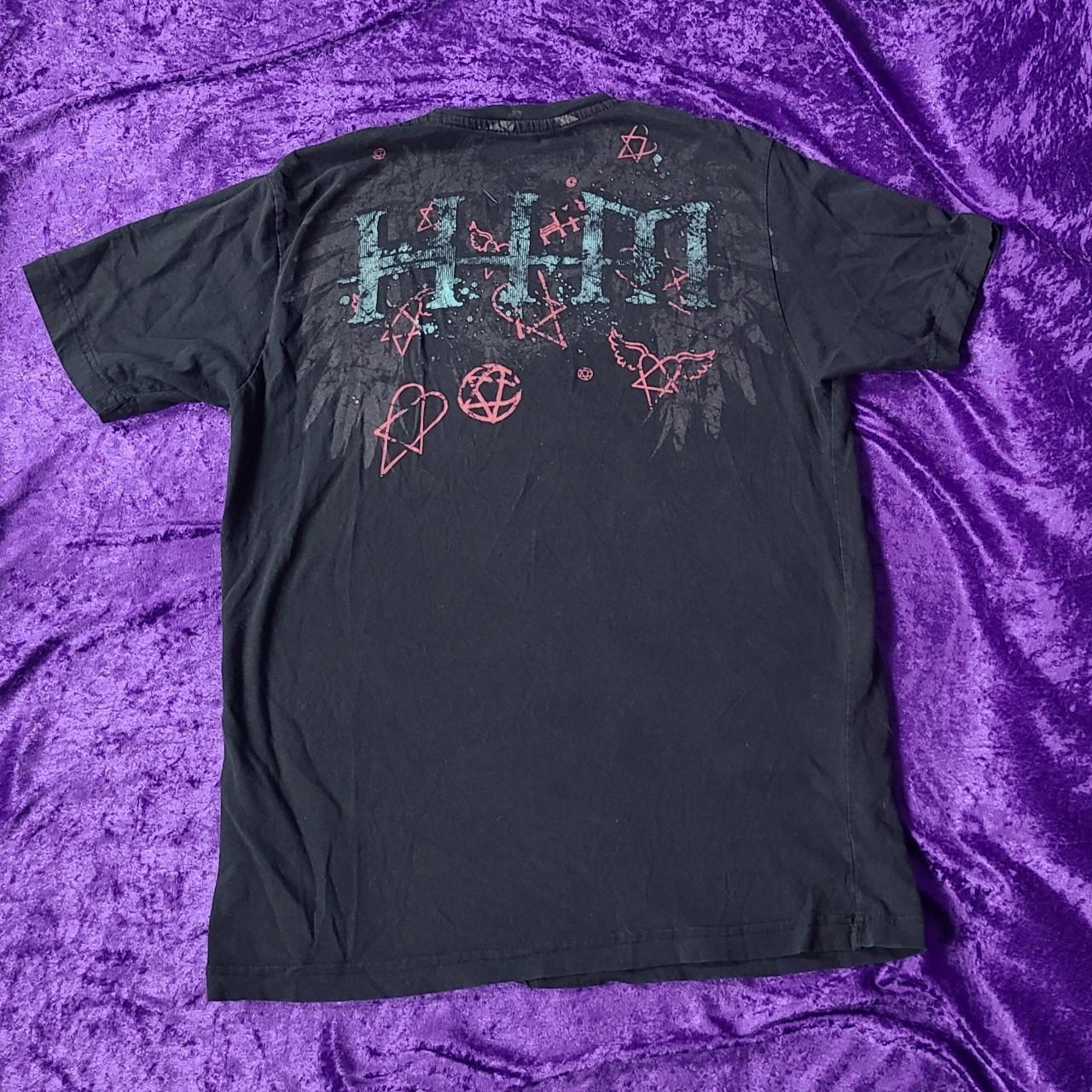 Heartagram HIM Graphic Tshirt • double sided! has... | Depop