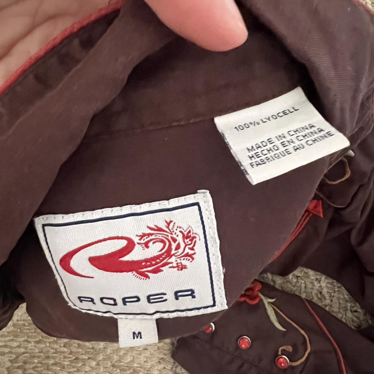 Roper Women's Brown and Red Blouse | Depop