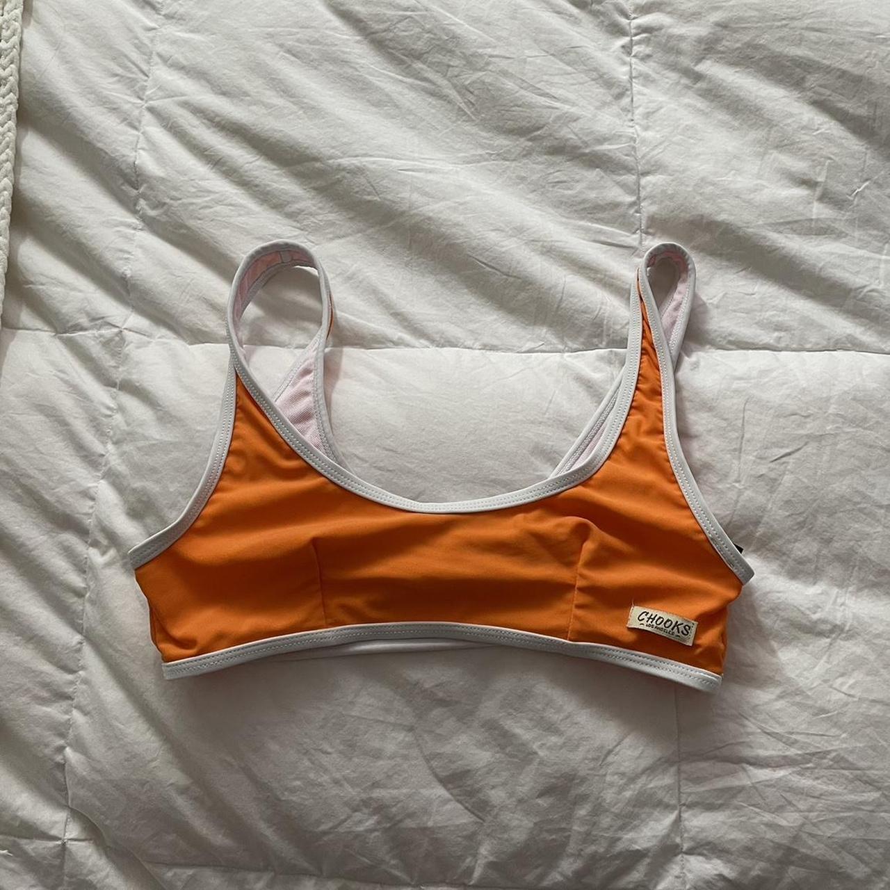 Kulani Kinis Women's White and Orange Bikini-and-tankini-tops | Depop