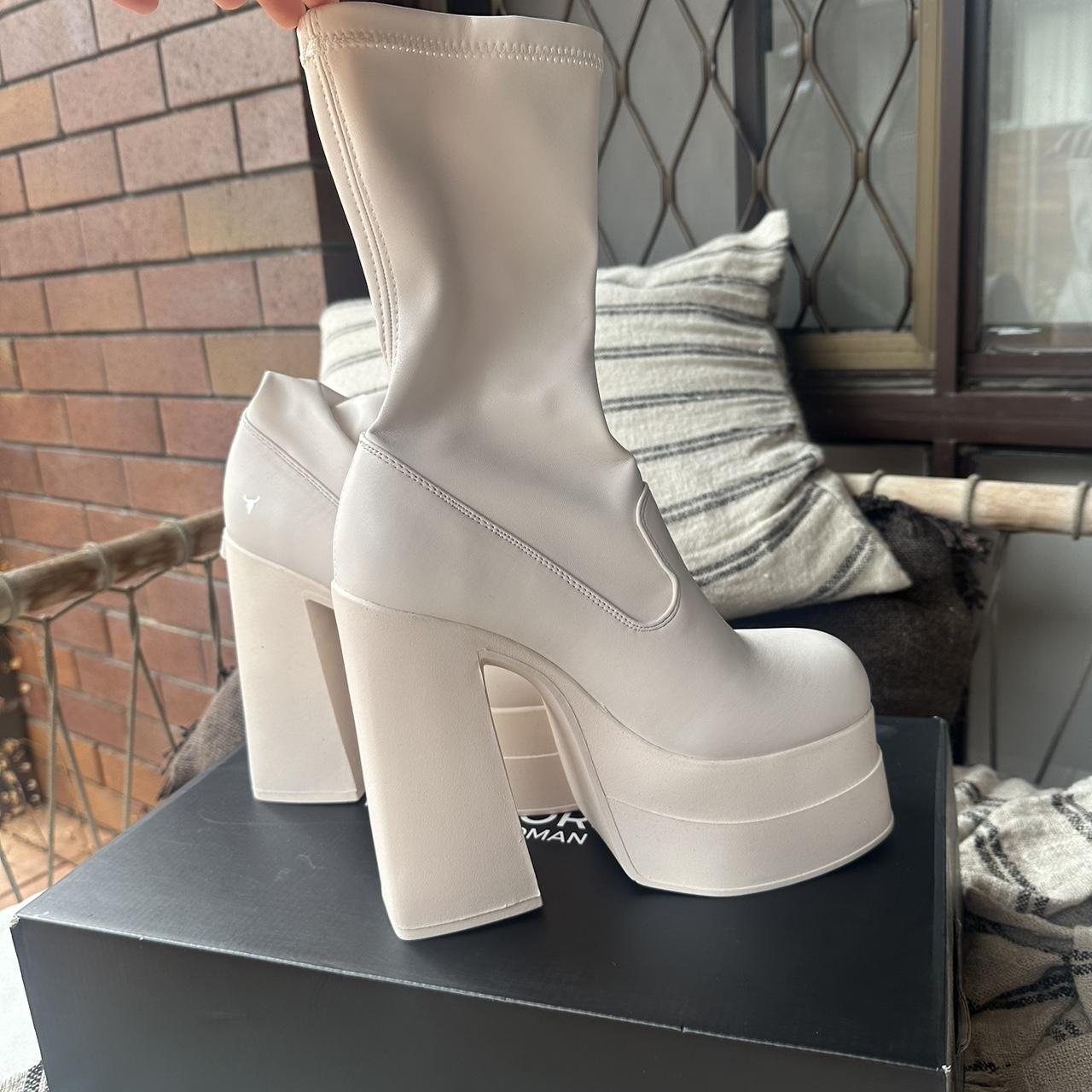 Windersmith white platform boots. Size AUS 8. Never... - Depop