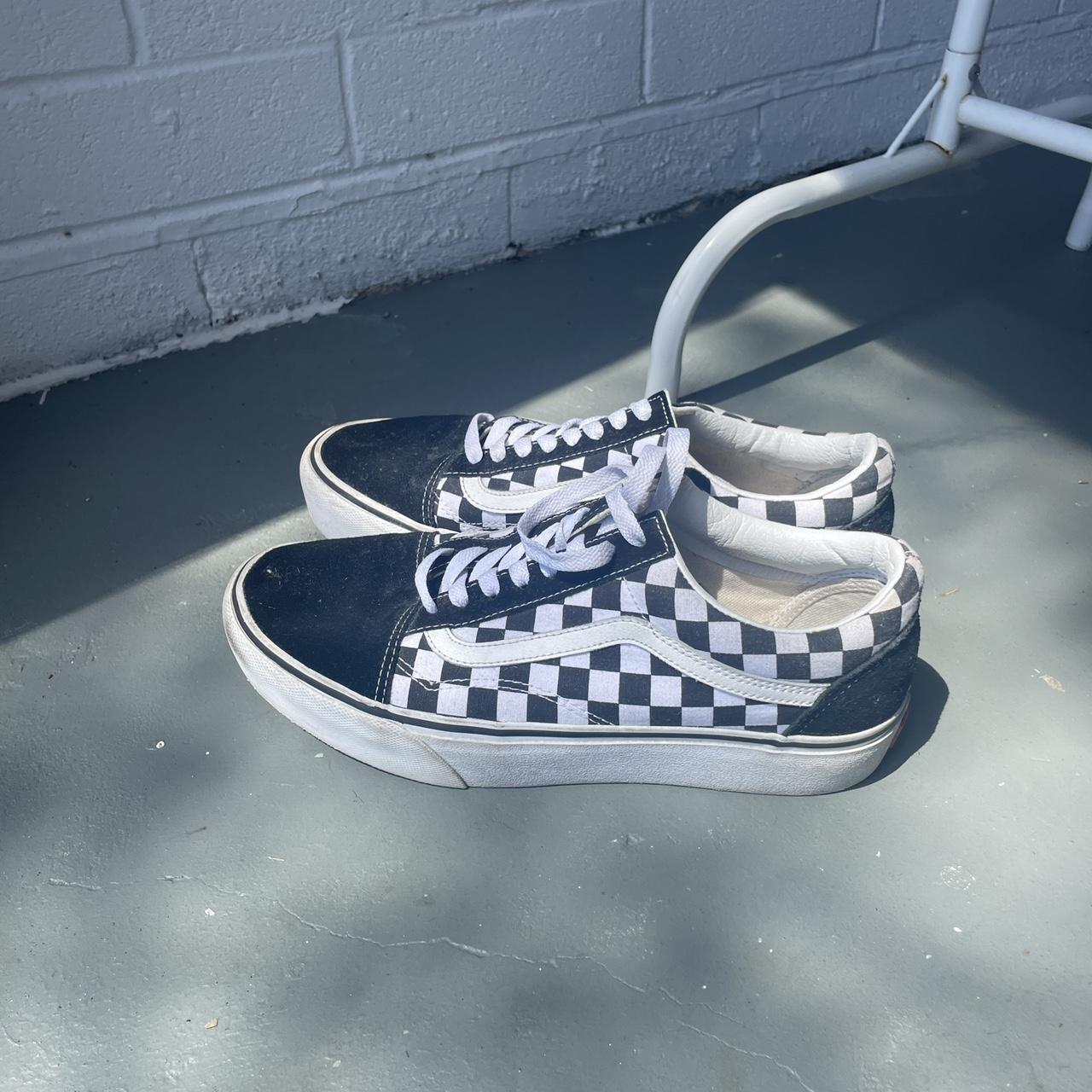 Vans checkered shoes Size 10.5 Work once, perfect... - Depop