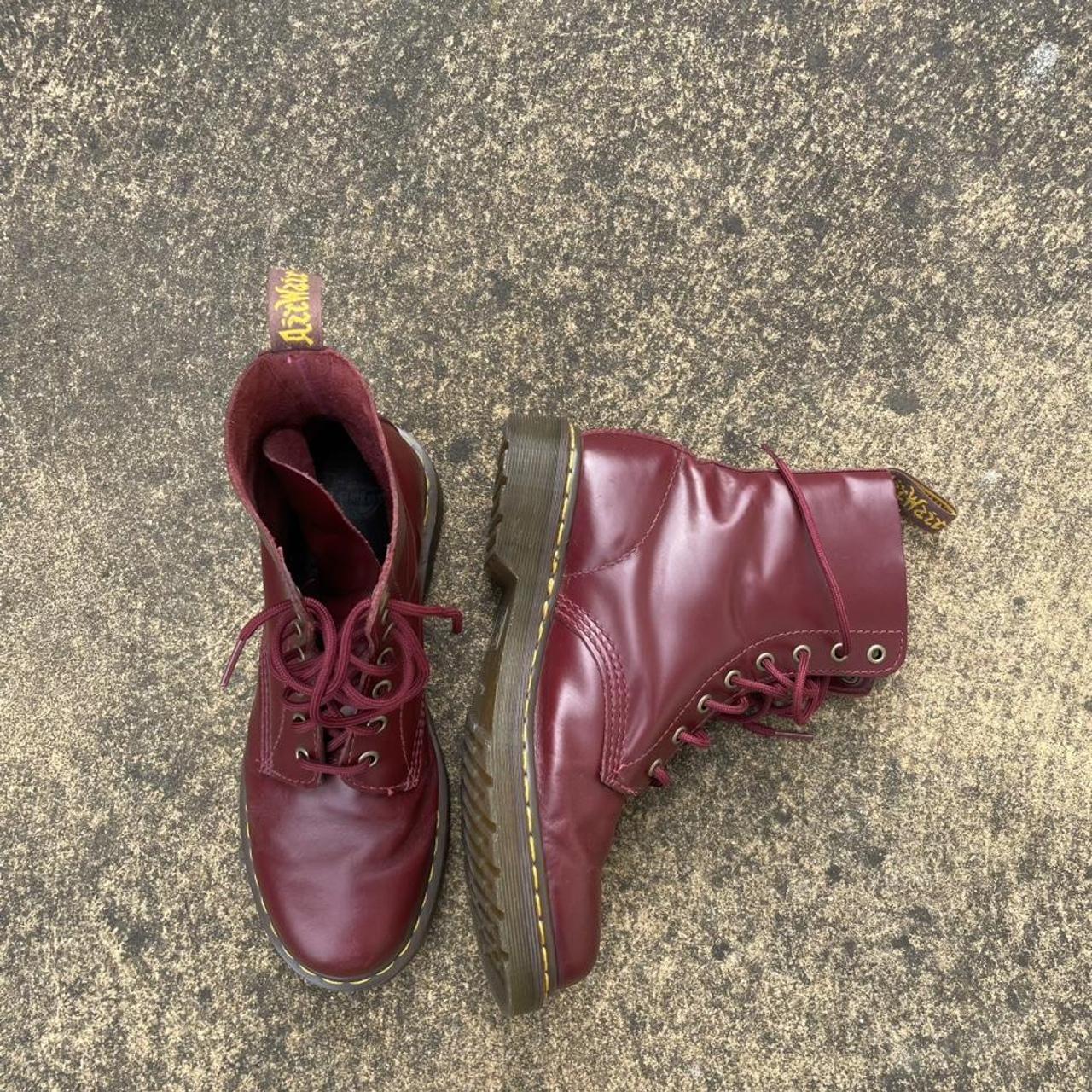 Like new condition cherry red Doc Martens, only worn... - Depop