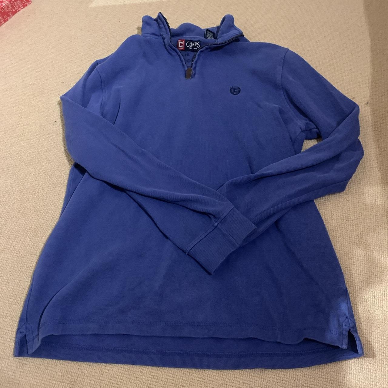 Blue chaps quarter zip Size m In good condition Has... - Depop