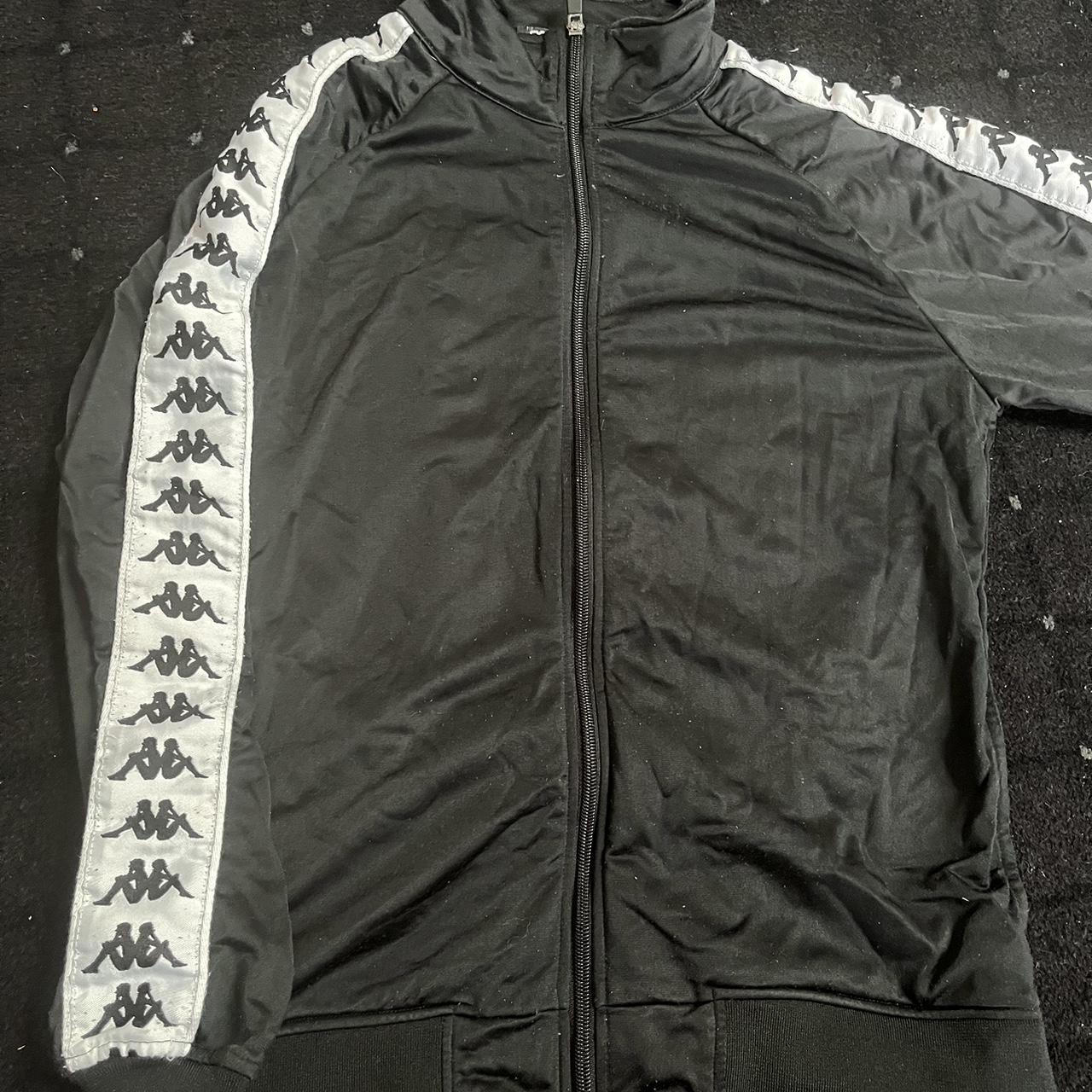 black kappa quatre zip jacket zips all the... - Depop