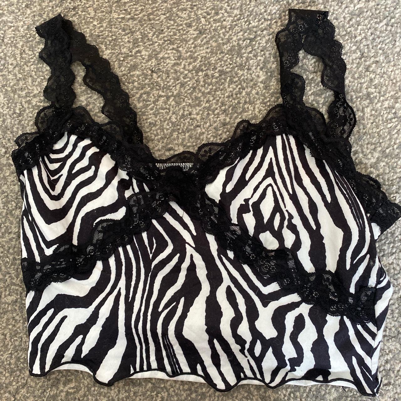 shein zebra cami top never worn so perfect... - Depop