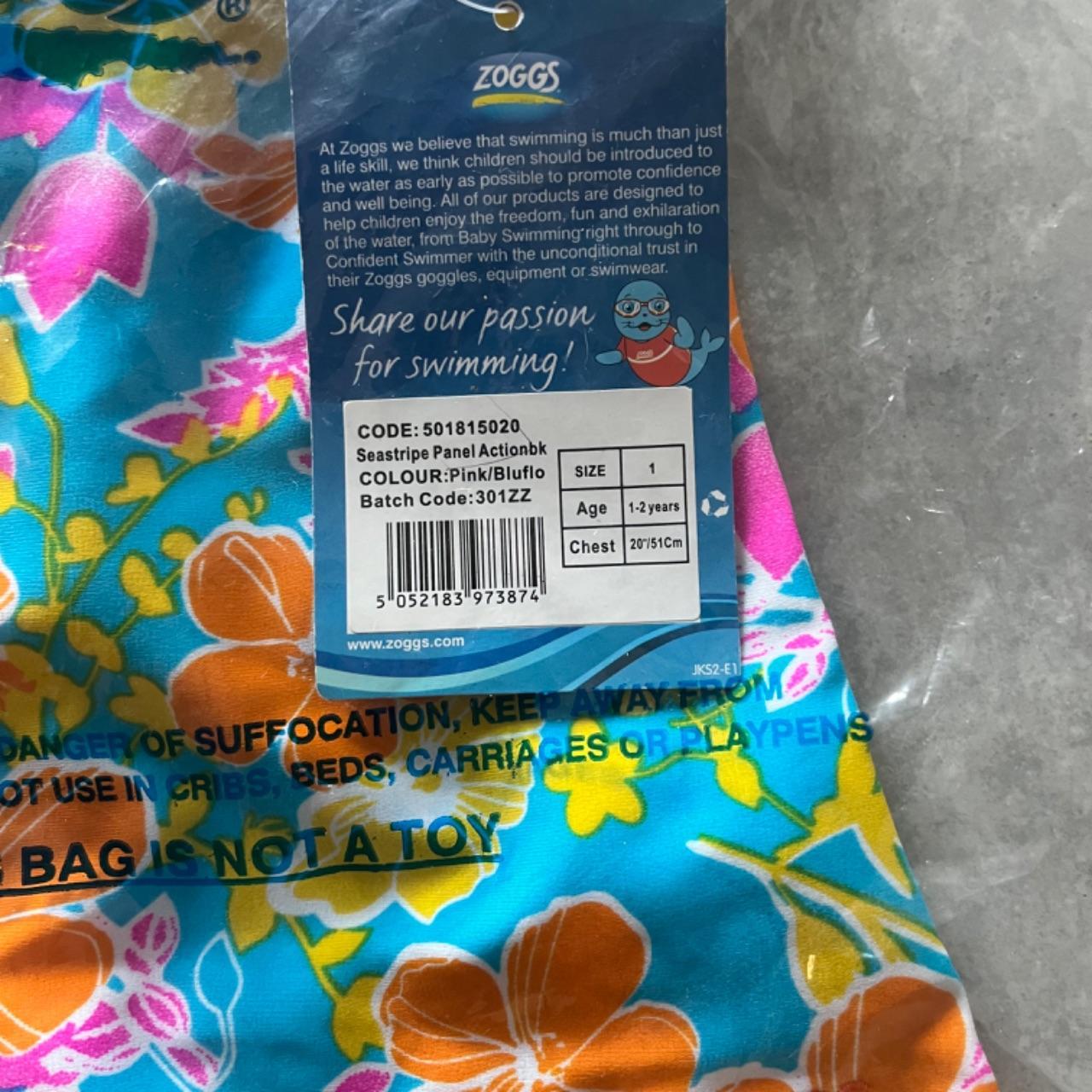 Official Zoggs girls flowered all-in-one swimming... - Depop
