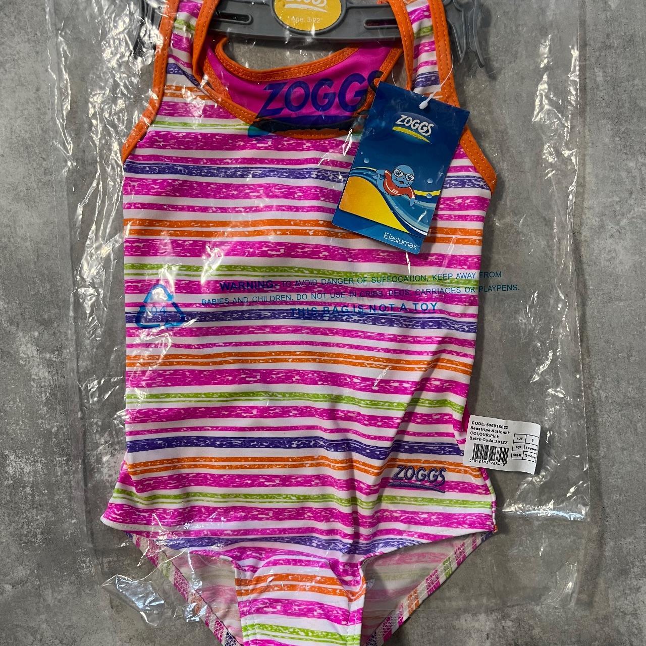 Brand new in packaging. Official Zoggs Striped Pink... - Depop