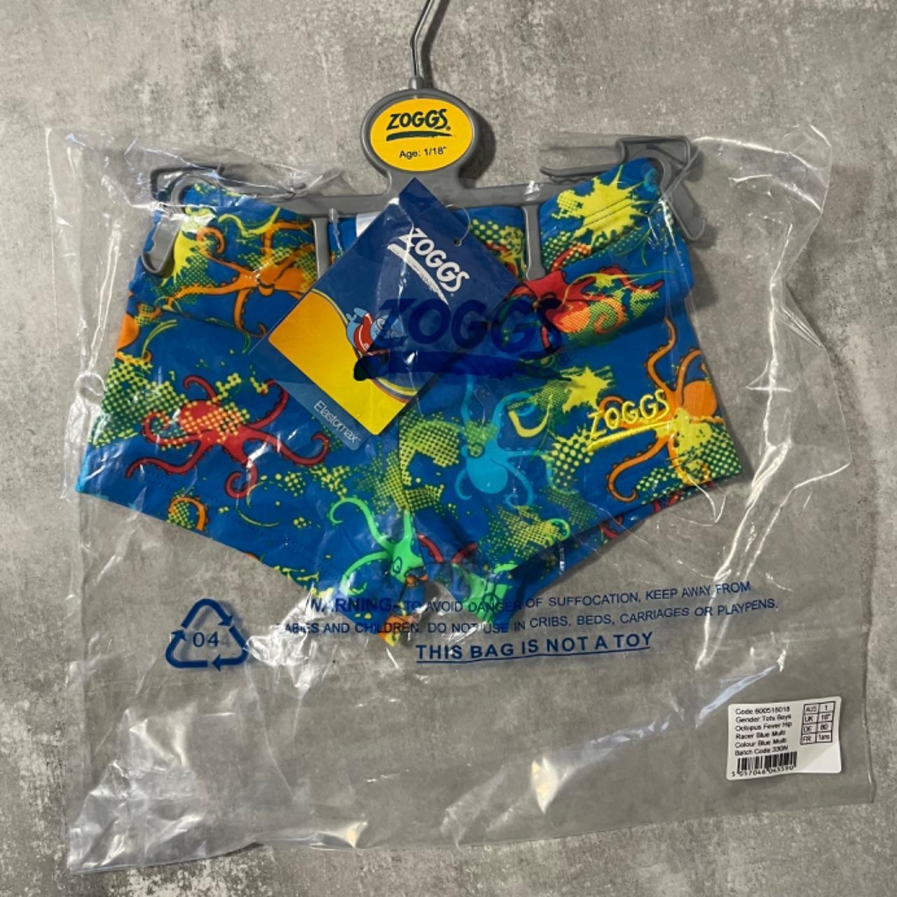 Zoggs Boys Octopus Racer Swimming Trunks. 12-18... - Depop