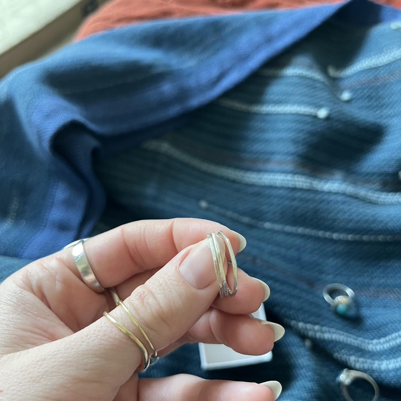 3 Sterling silver band rings -Size 7 -Originally 45 - Depop