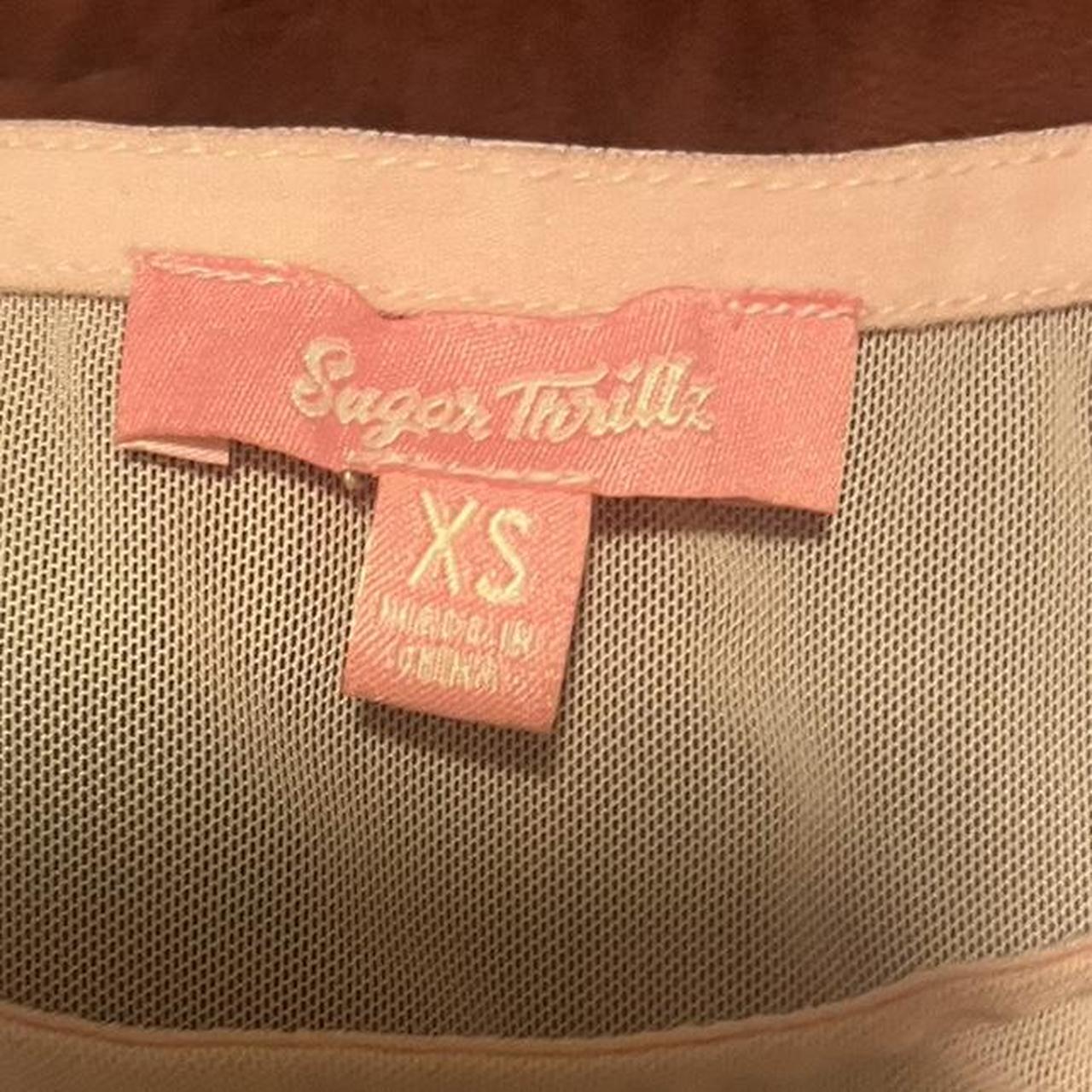 Sugar thrillz rising pulse sheer mesh pink top with... | Depop