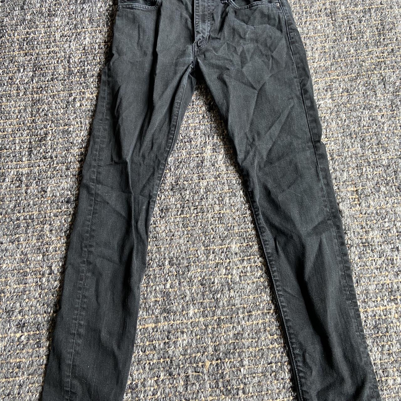 Levi Jean 512 slim tapered low rise jeans in black... - Depop