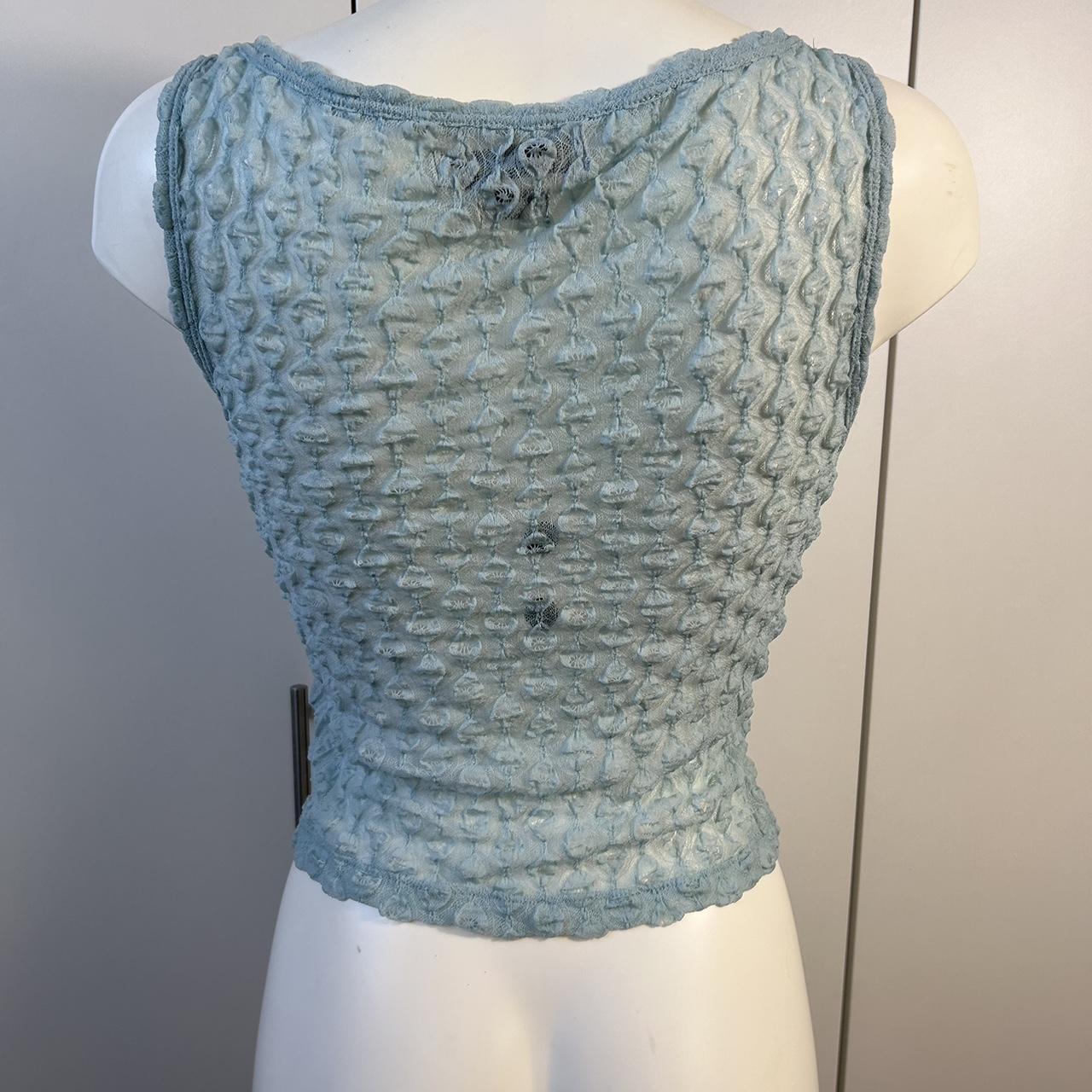 Urban Outfitters Blue Bobble Fabric Tank Top Size... - Depop