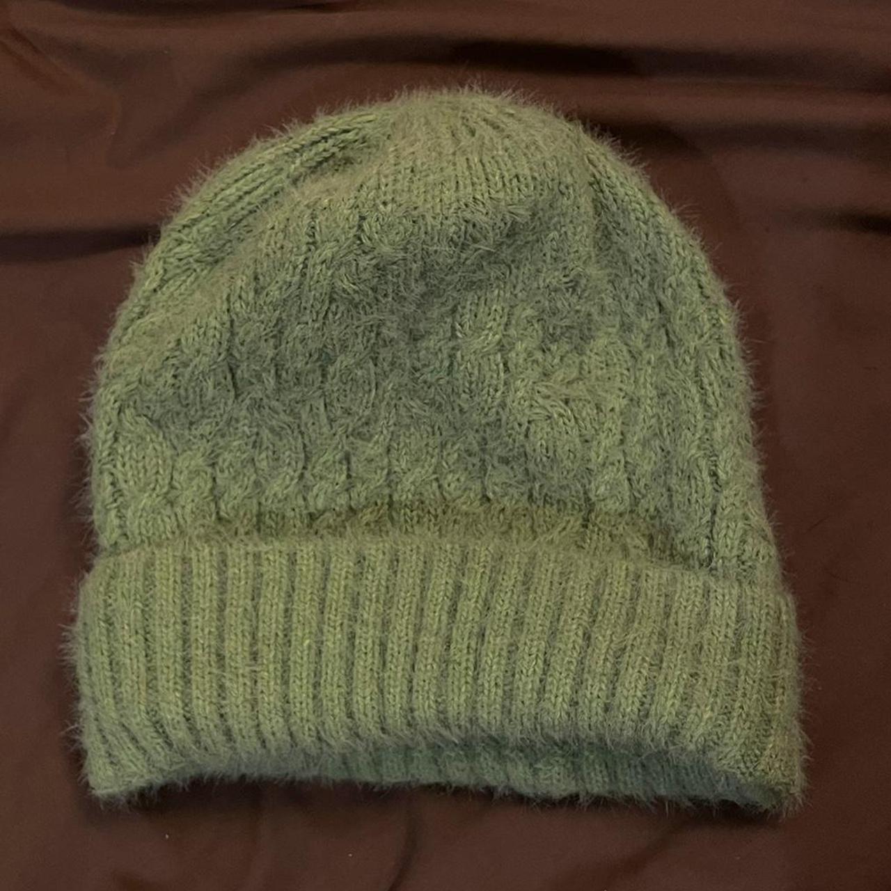 super soft sage light green wool hat, so warm and... - Depop