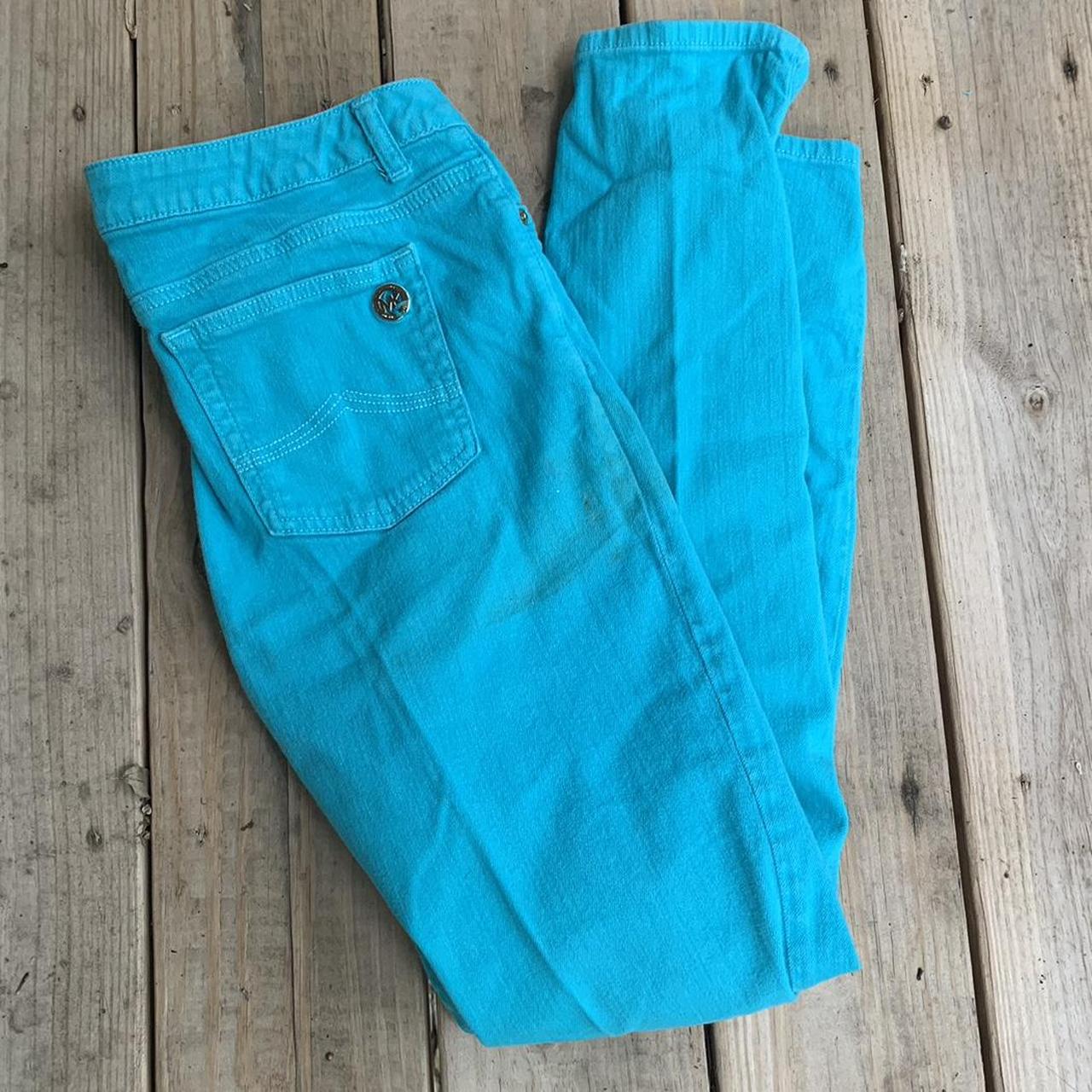 Michael Kors turquoise jeans. Size 12 - Depop