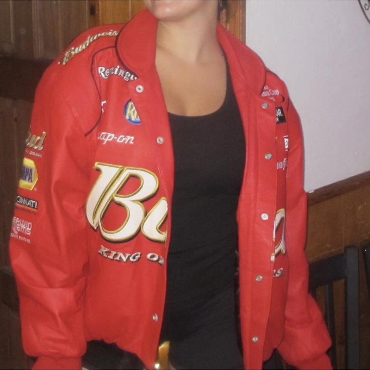 👑 Budweiser vintage racing jacket • size large •... - Depop
