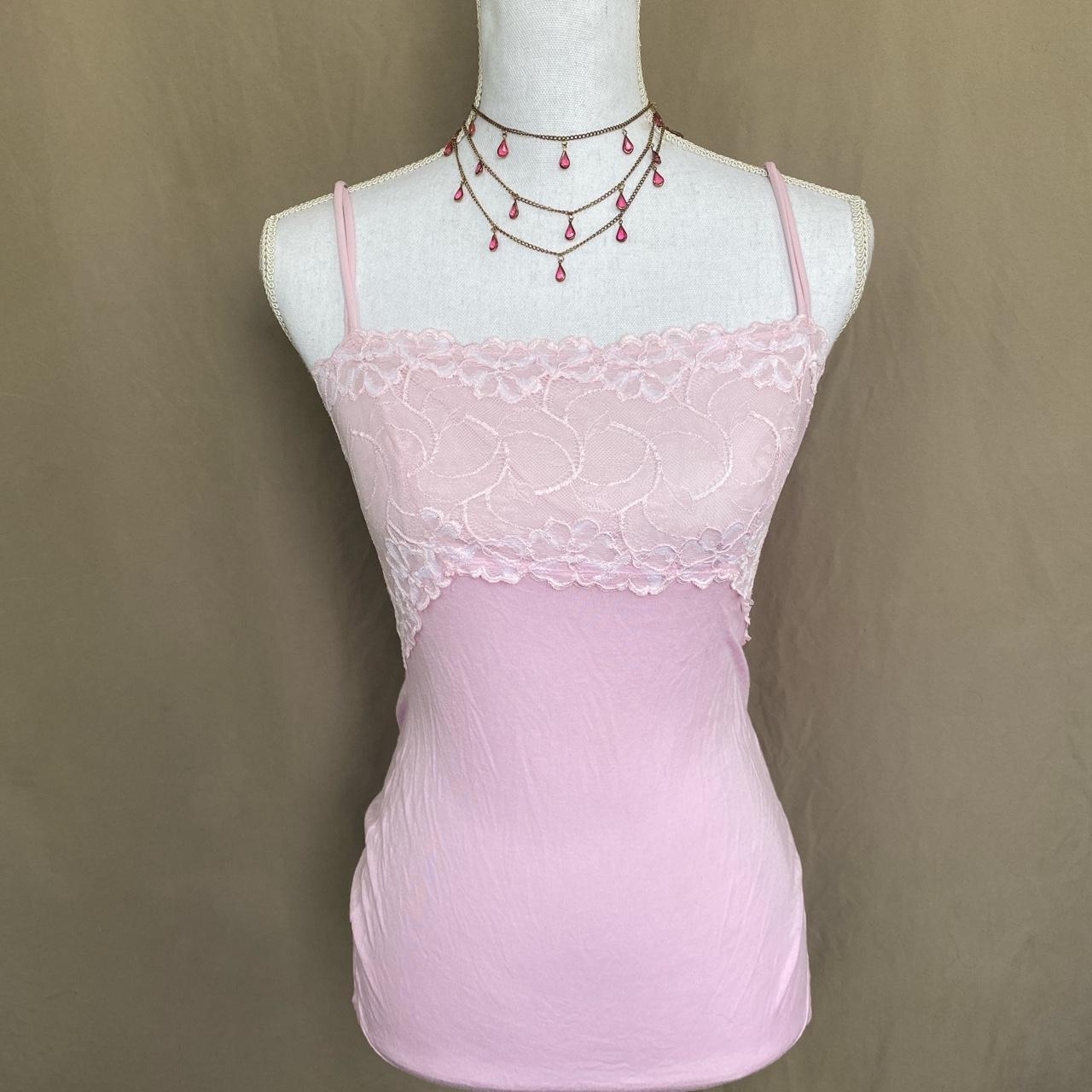 Gorgeous dainty pink cami. Lots of ways to wear size... - Depop