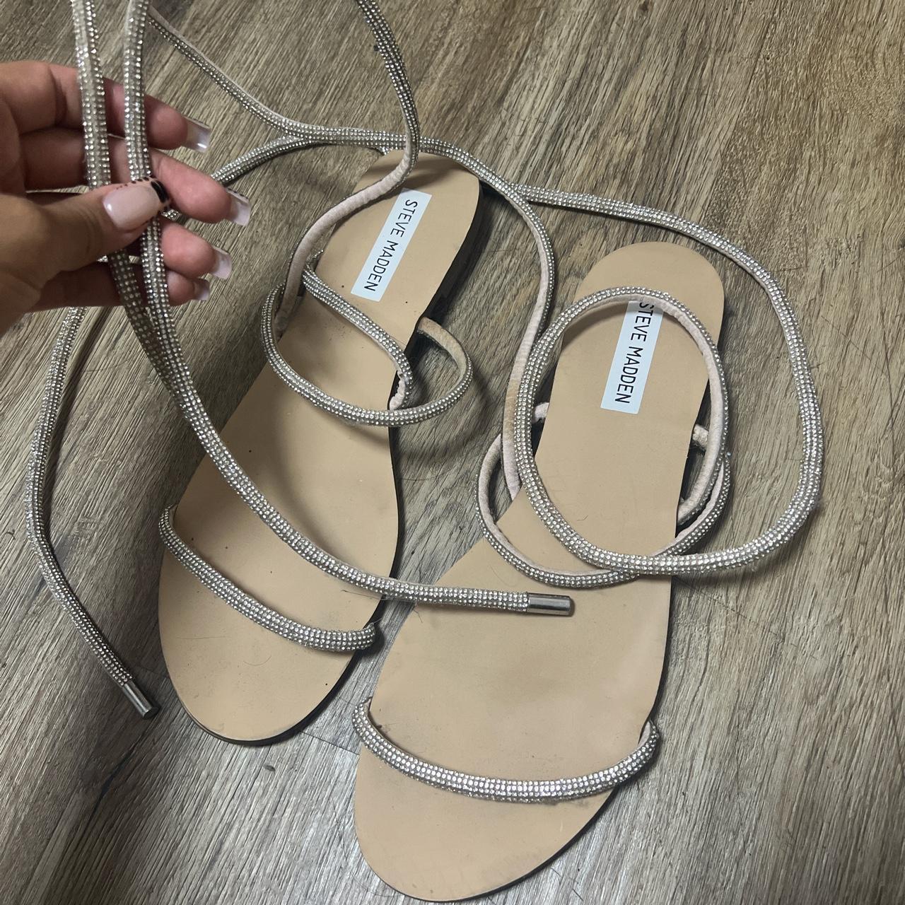 Steve Madden tie up rhinestone sandals These are so... - Depop