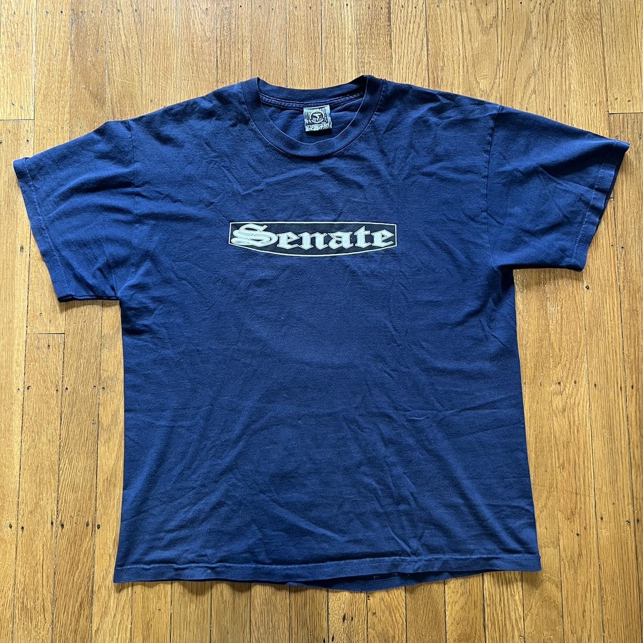 Vintage Senate Old English skate tee. Size: Large... - Depop