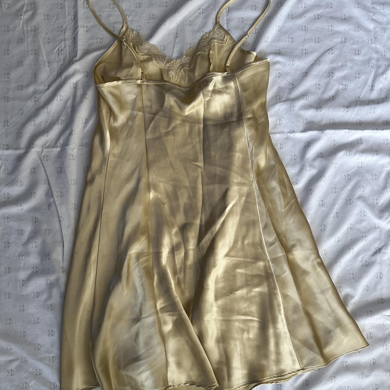 Gold Slip Intimate Dress - gold intimates slip... - Depop