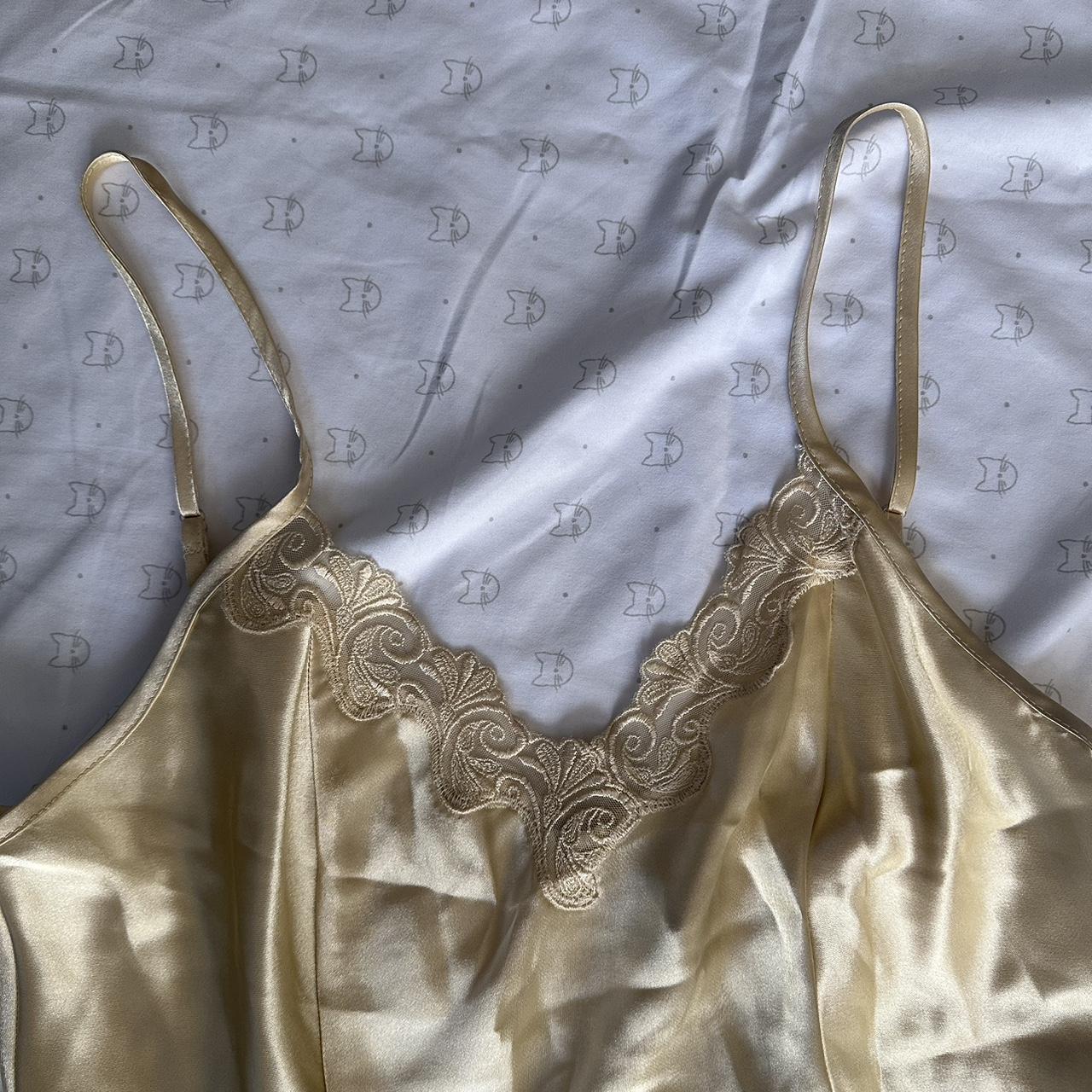 Gold Slip Intimate Dress - gold intimates slip... - Depop