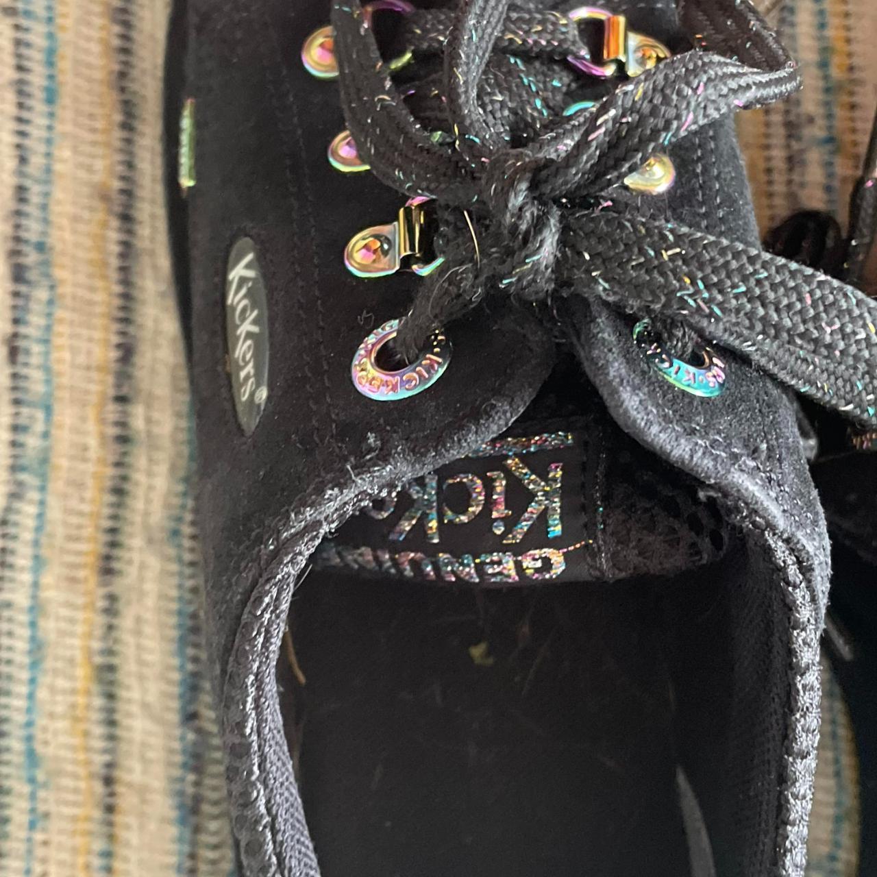 Black suede platform Kickers - amazing black suede... - Depop