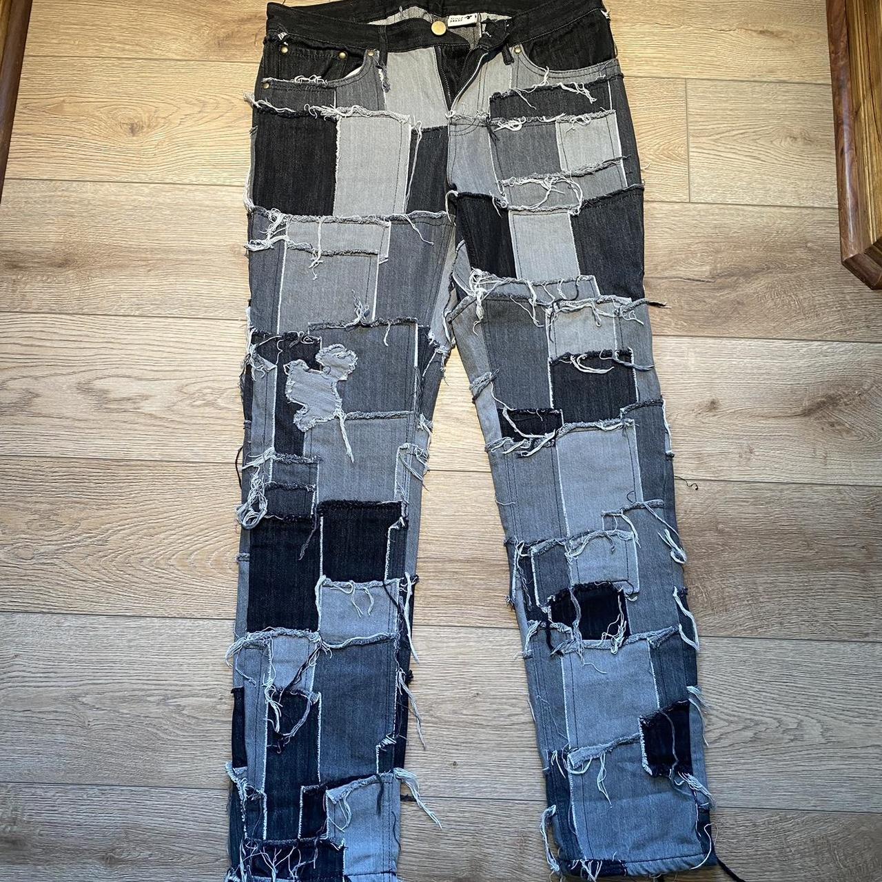 Earftones Patchwork Denim Size 34x32 Only worn a... - Depop
