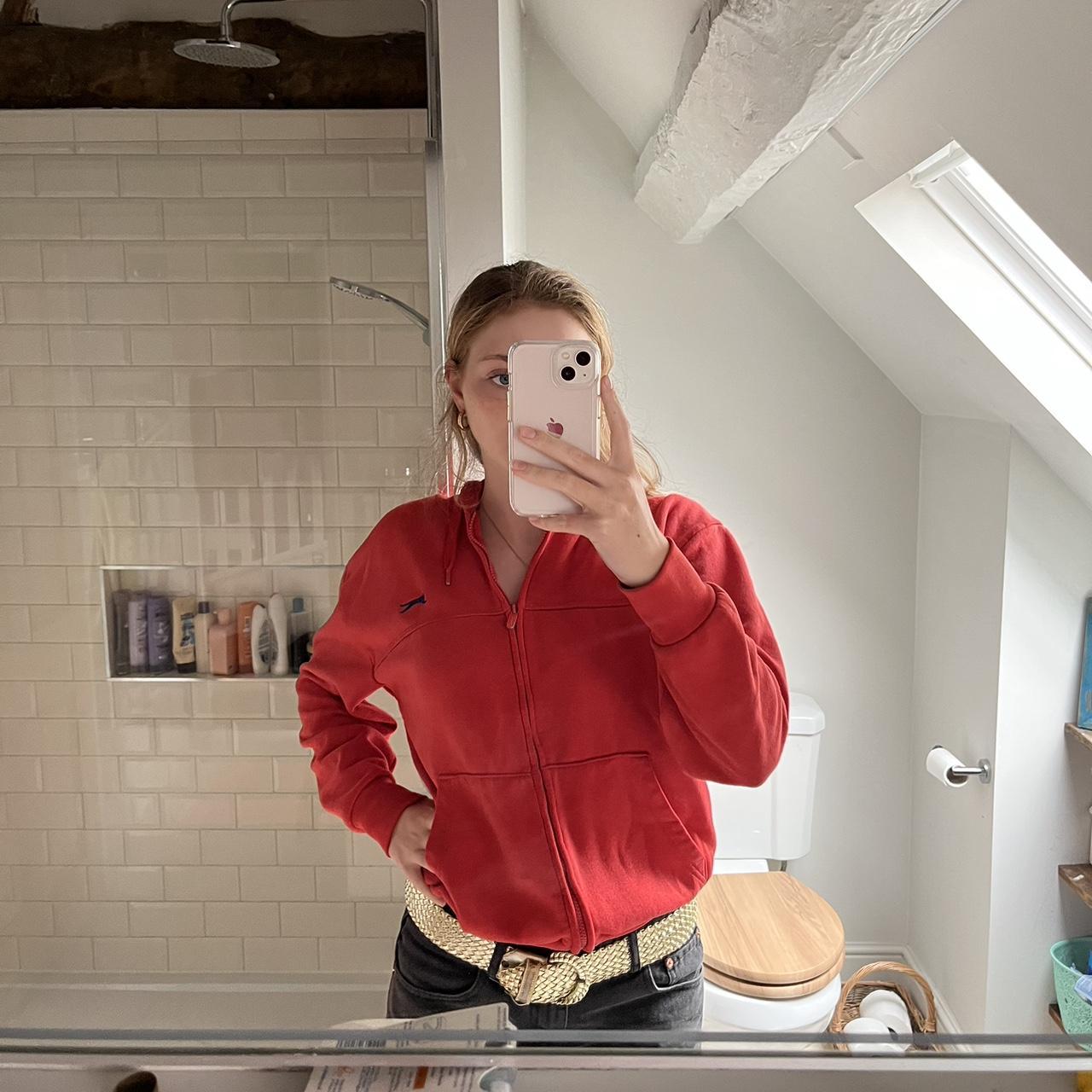 Vintage red Puma zip up hoodie really cool super... - Depop