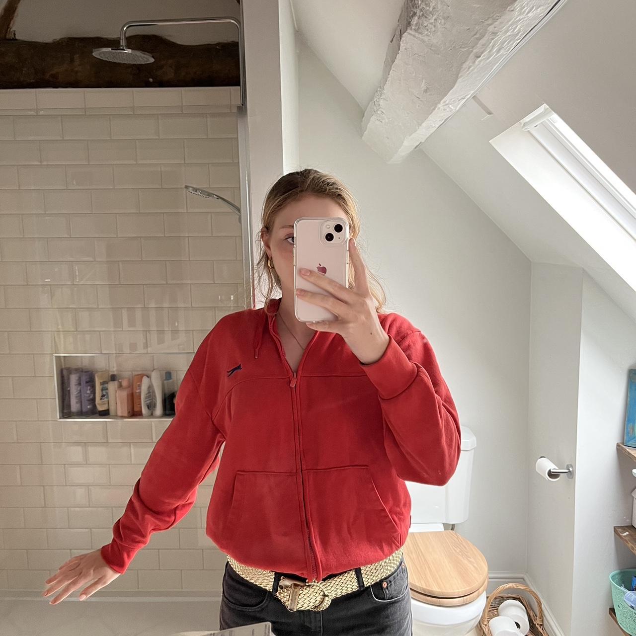 Vintage red Puma zip up hoodie really cool super... - Depop