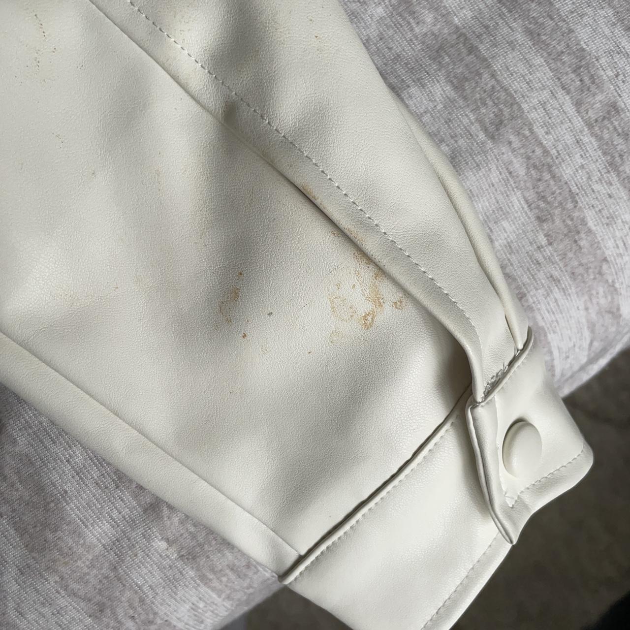 White faux leather western jacket with tassels.... - Depop