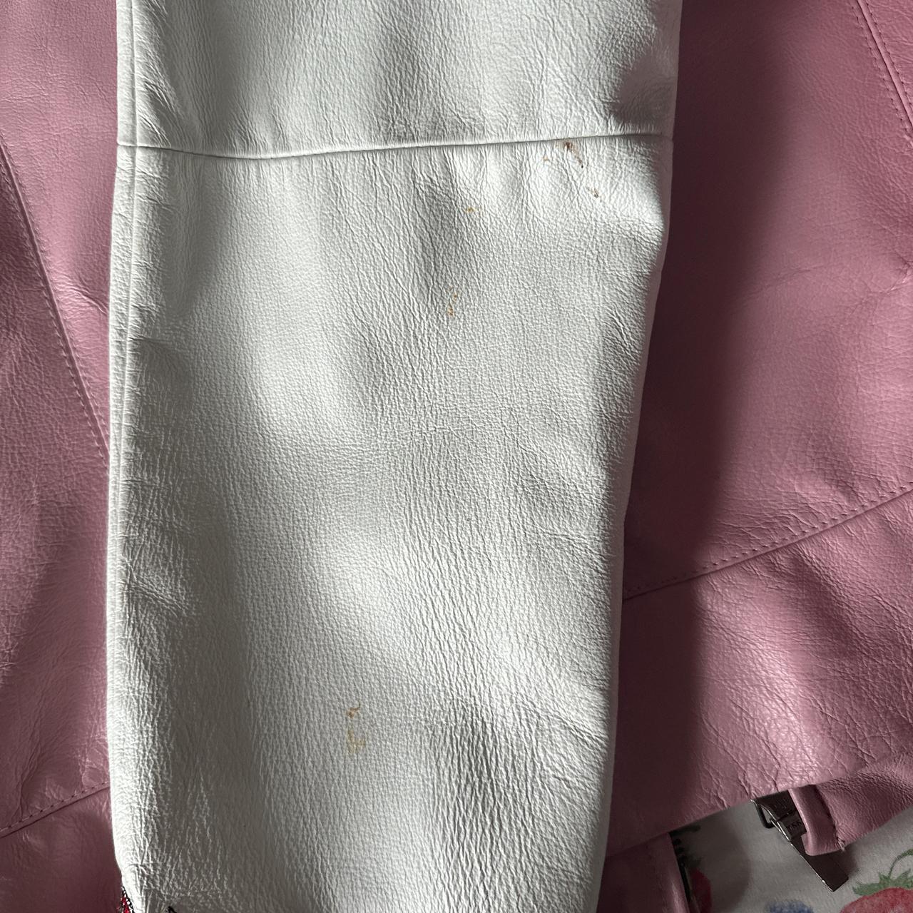 Pink racing jacket🩷🤍 some signs of wear, included in... - Depop