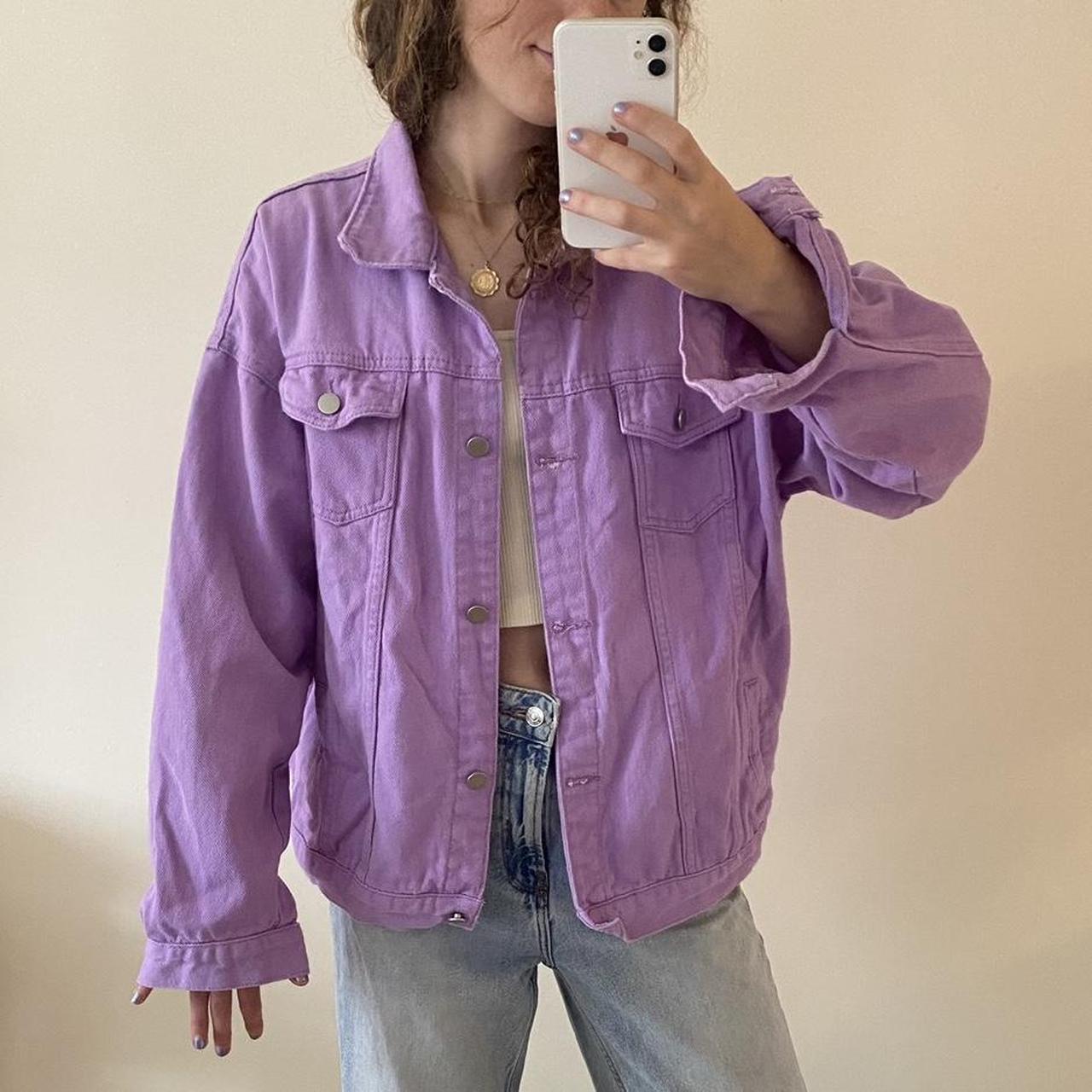 The cutest lilac purple oversized denim jacket! It’s... - Depop