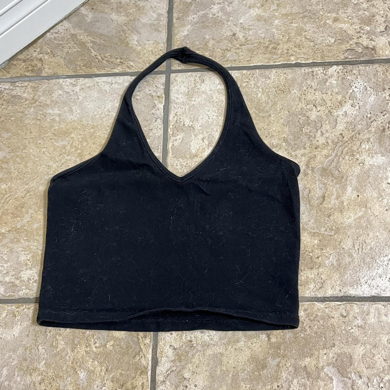 brandy melville black alexis halter top , truly a... - Depop