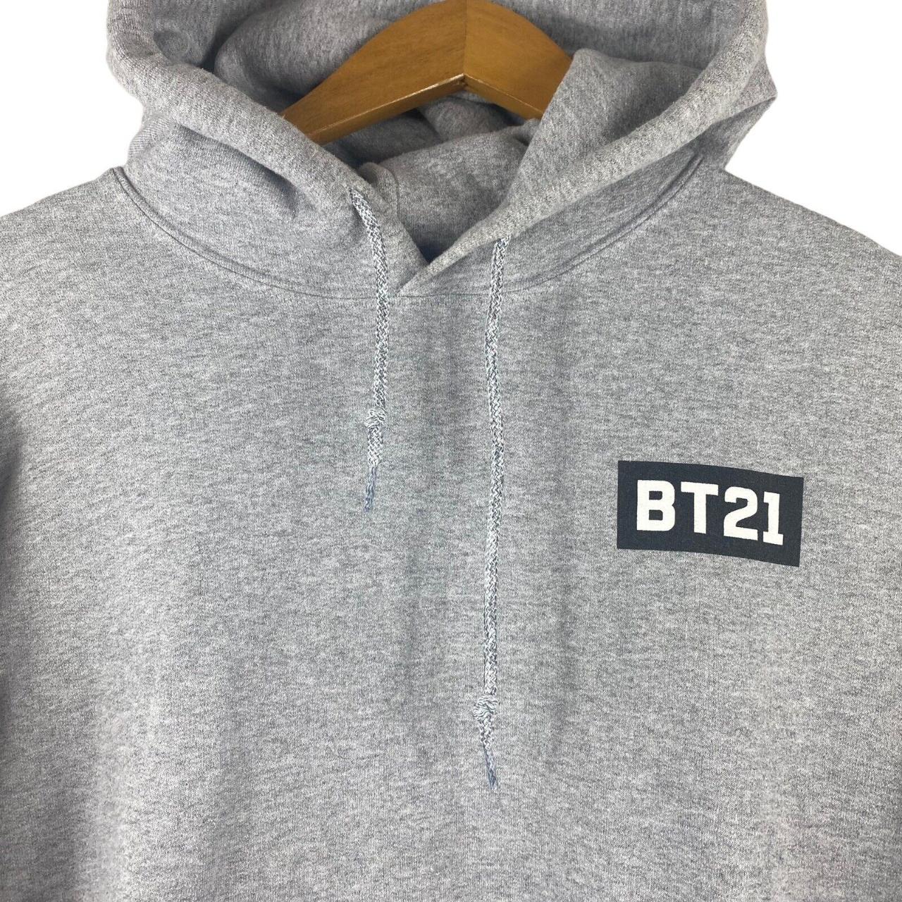 BT21 BTS Kpop Hoodie Mens Size L Sweatshirt Gray... - Depop