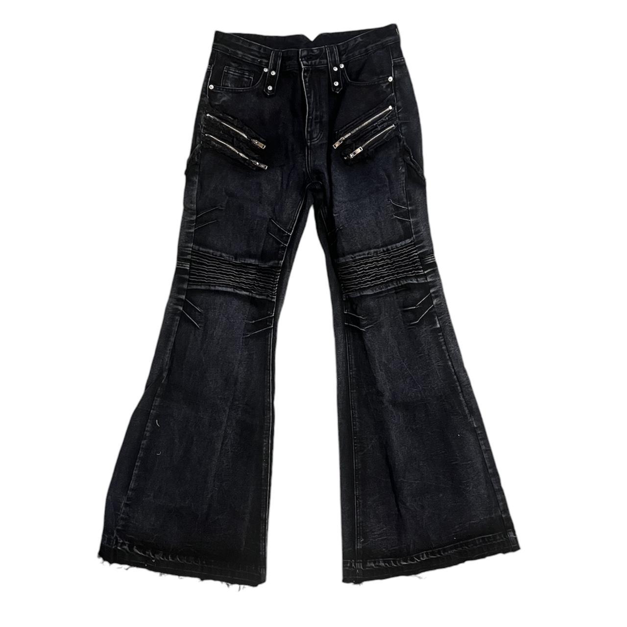 feng system flared zippered pants. super neat and... - Depop