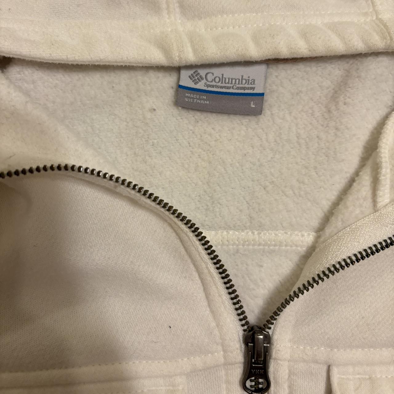 white columbia jacket with adjustable cinched waist... - Depop