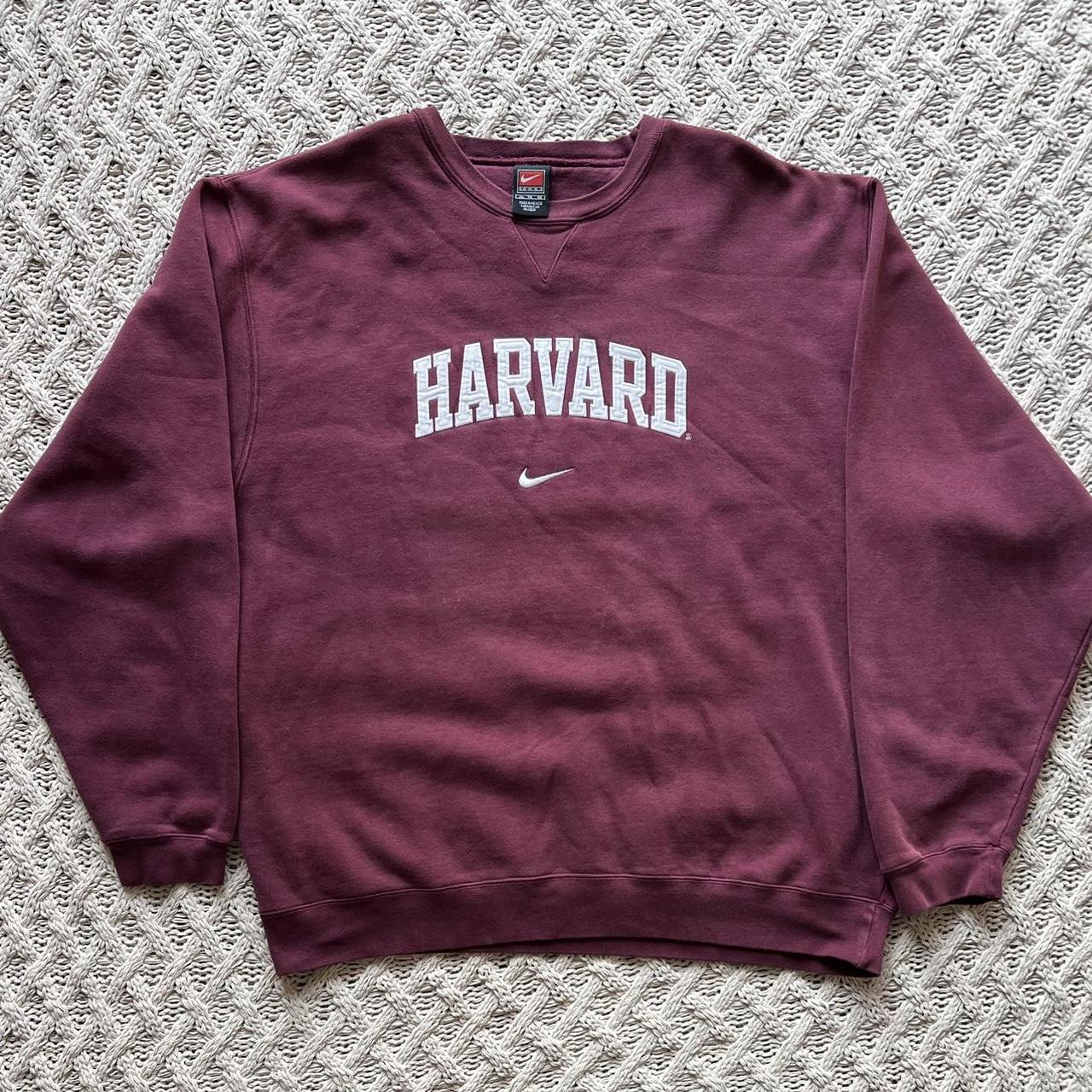 Vintage Early 2000s Harvard Maroon Nike Center... - Depop