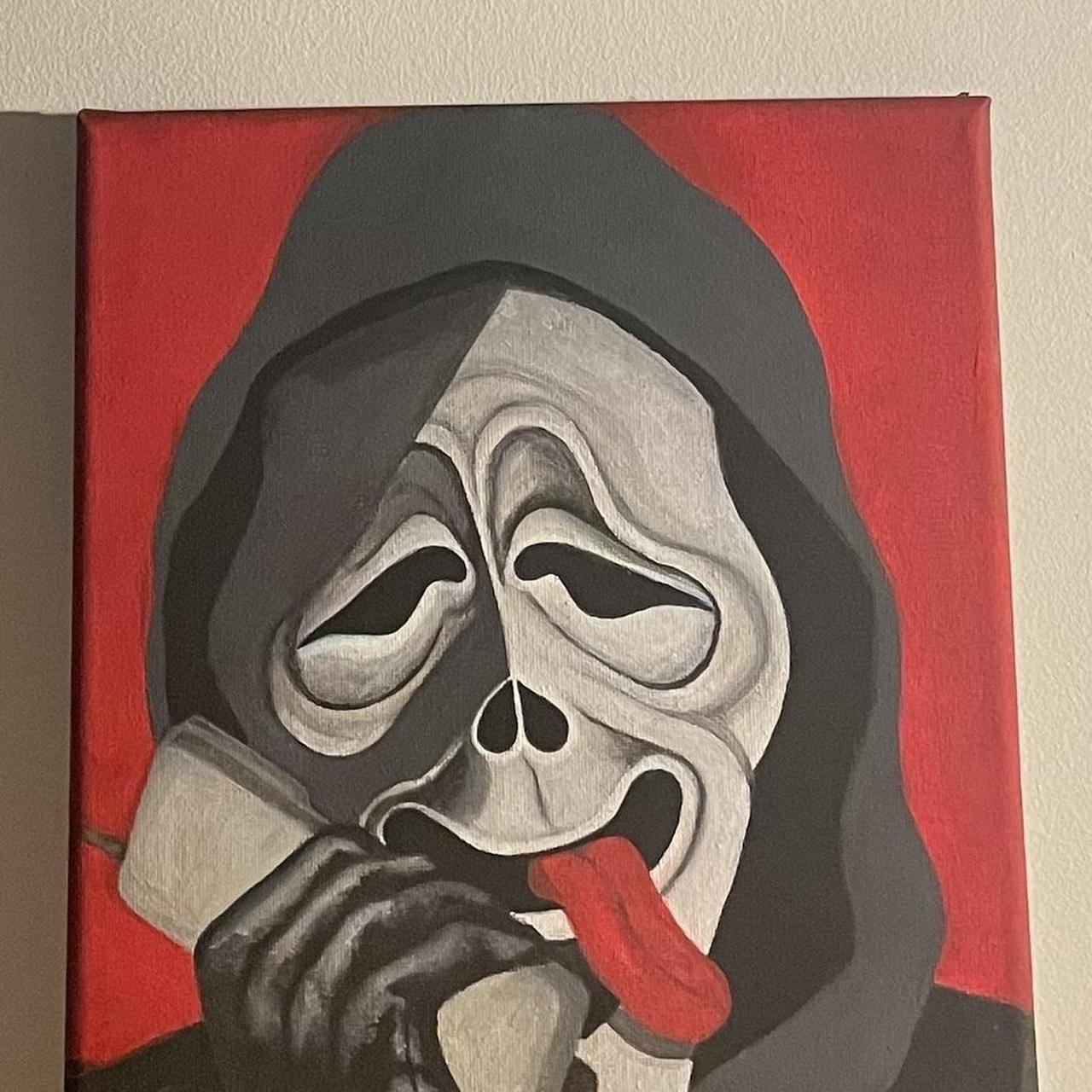 Ghostface “Wazzaaap” Acrylic Canvas Painting with... - Depop