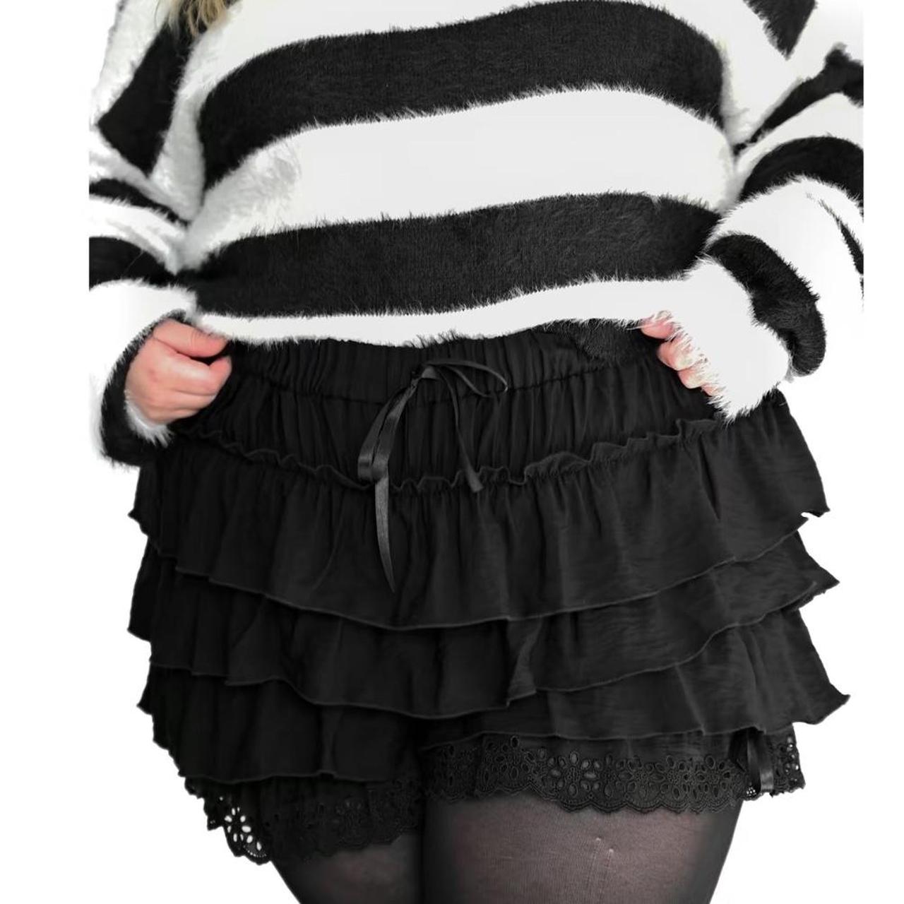 Black lace ruffle bloomers #gothfashion #plus size... | Depop