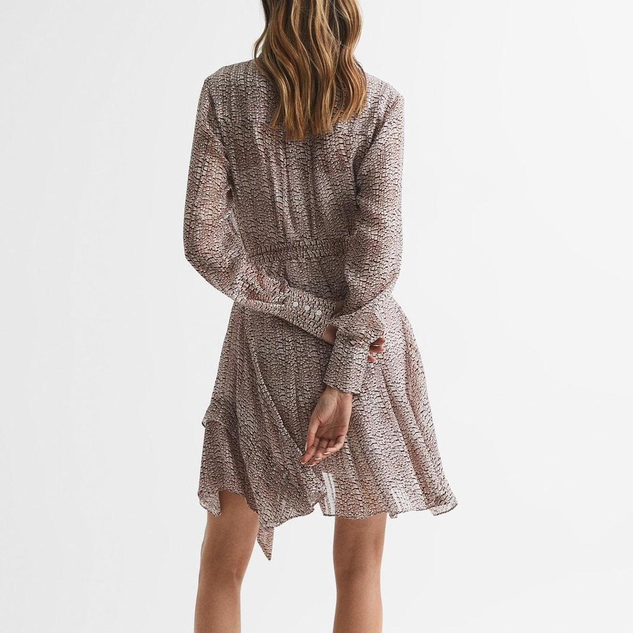 REISS LILY METALLIC THREAD LONG SLEEVE FLIPPY DRESS... - Depop