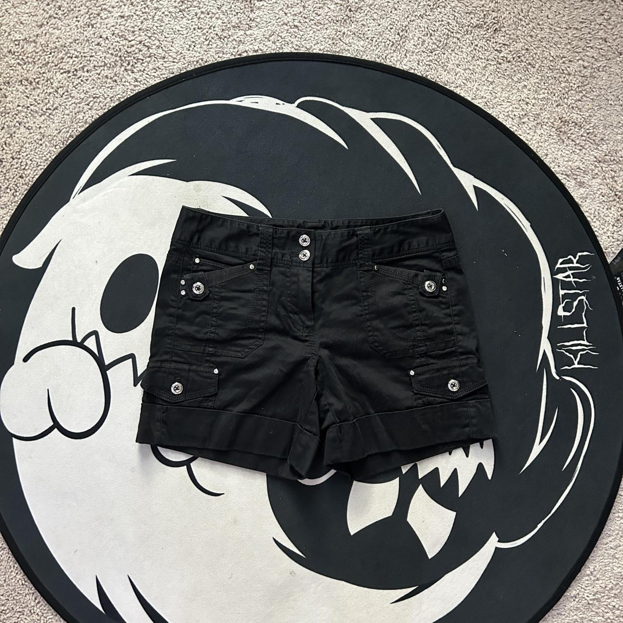 rhinestone hardware black shorts lip service for... - Depop