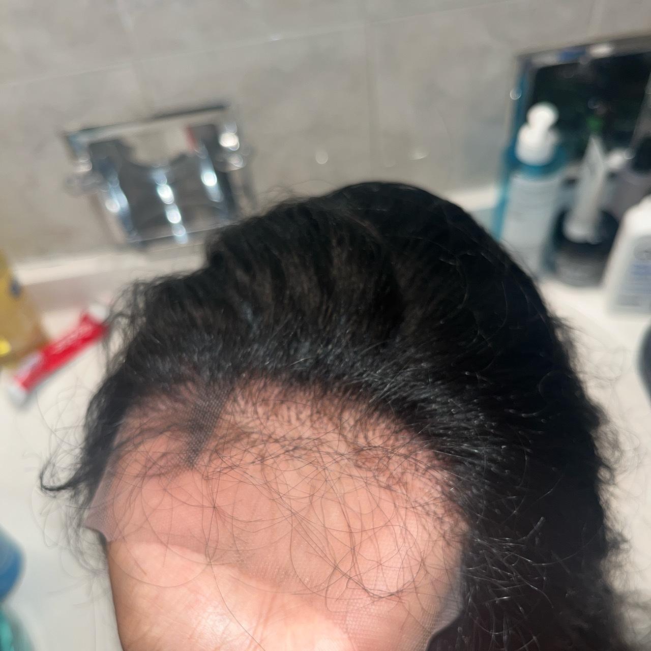 Natural hairline lace front wig made with tracks... - Depop